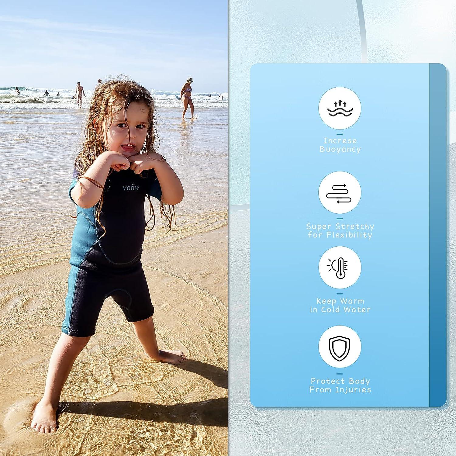 Vofiw Kids 2.5mm Neoprene Shorty Wetsuit - Navy Blue | Boys Girls ...