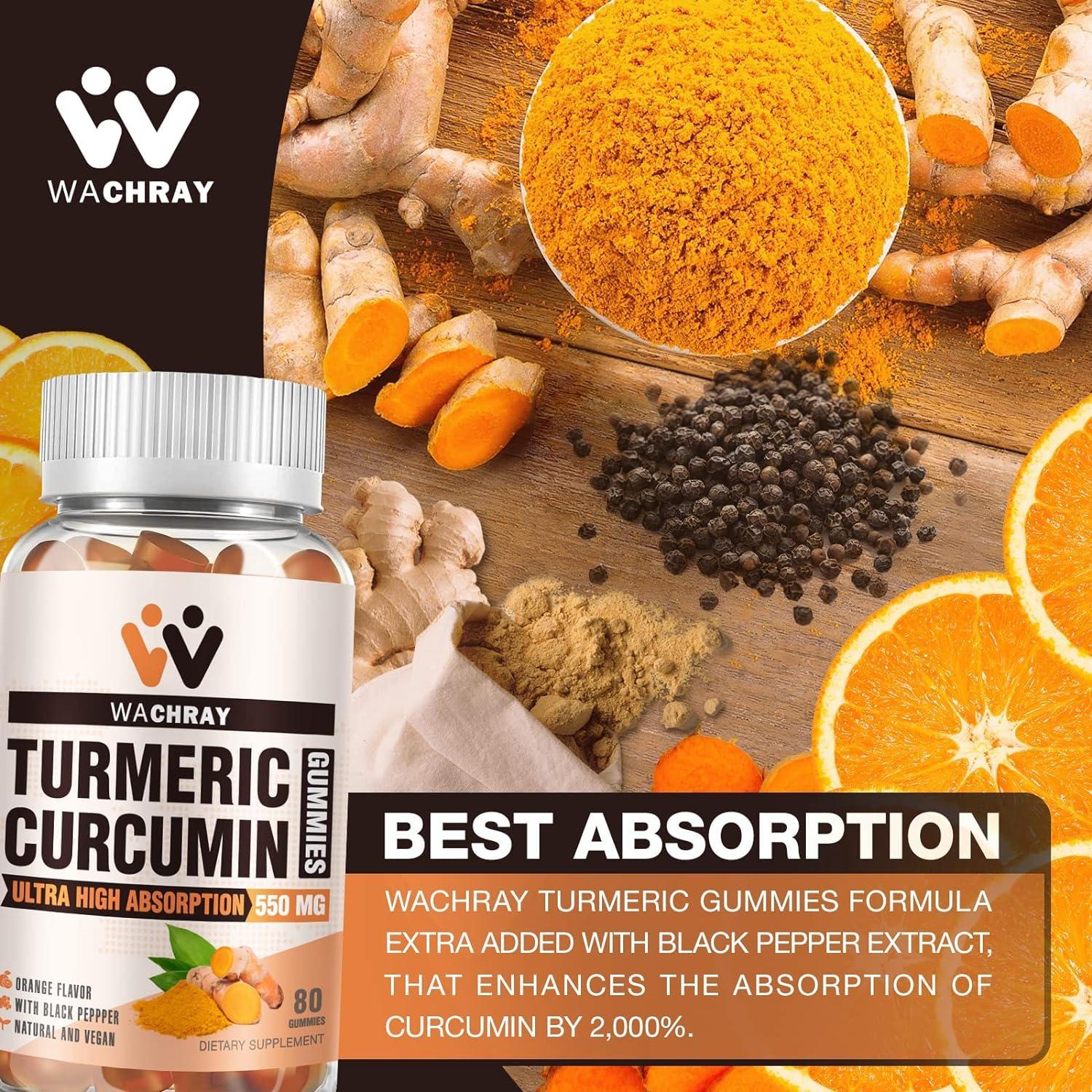 Turmeric Curcumin Gummies with Ginger & Black Pepper Extract - 3 Pack ...