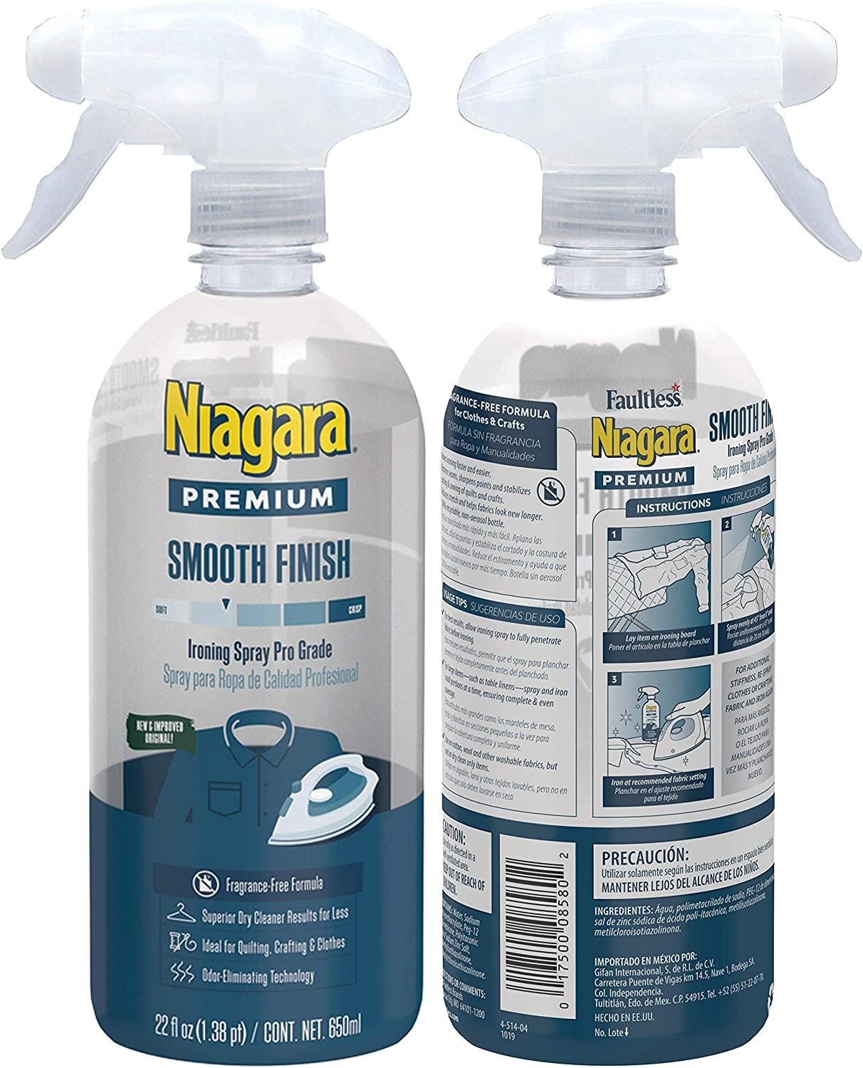 NIAGARA Spray Starch 22 Oz 2 Pack - Non-Aerosol Liquid Starch for ...