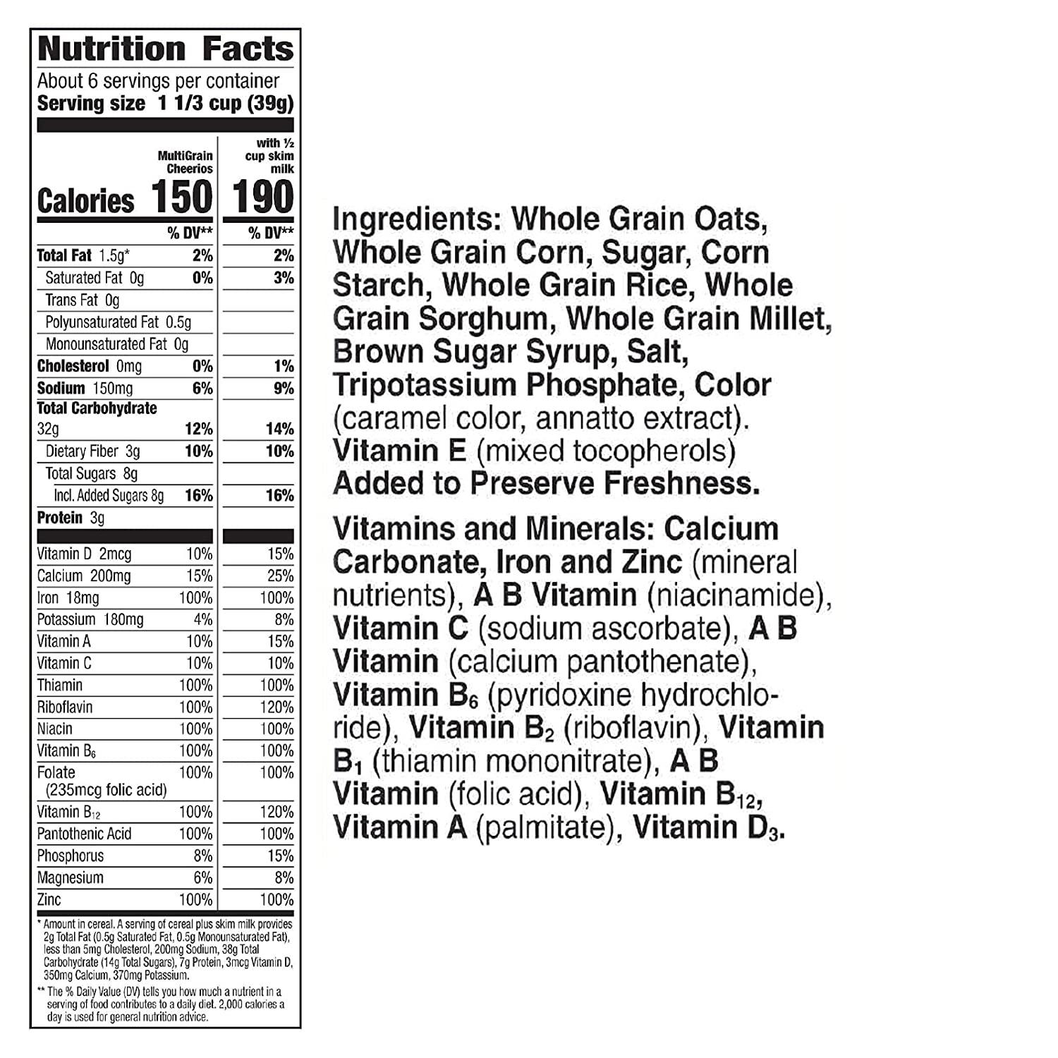 Multi Grain Cheerios Breakfast Cereal Gluten Free Whole Grain Oats 18 ...