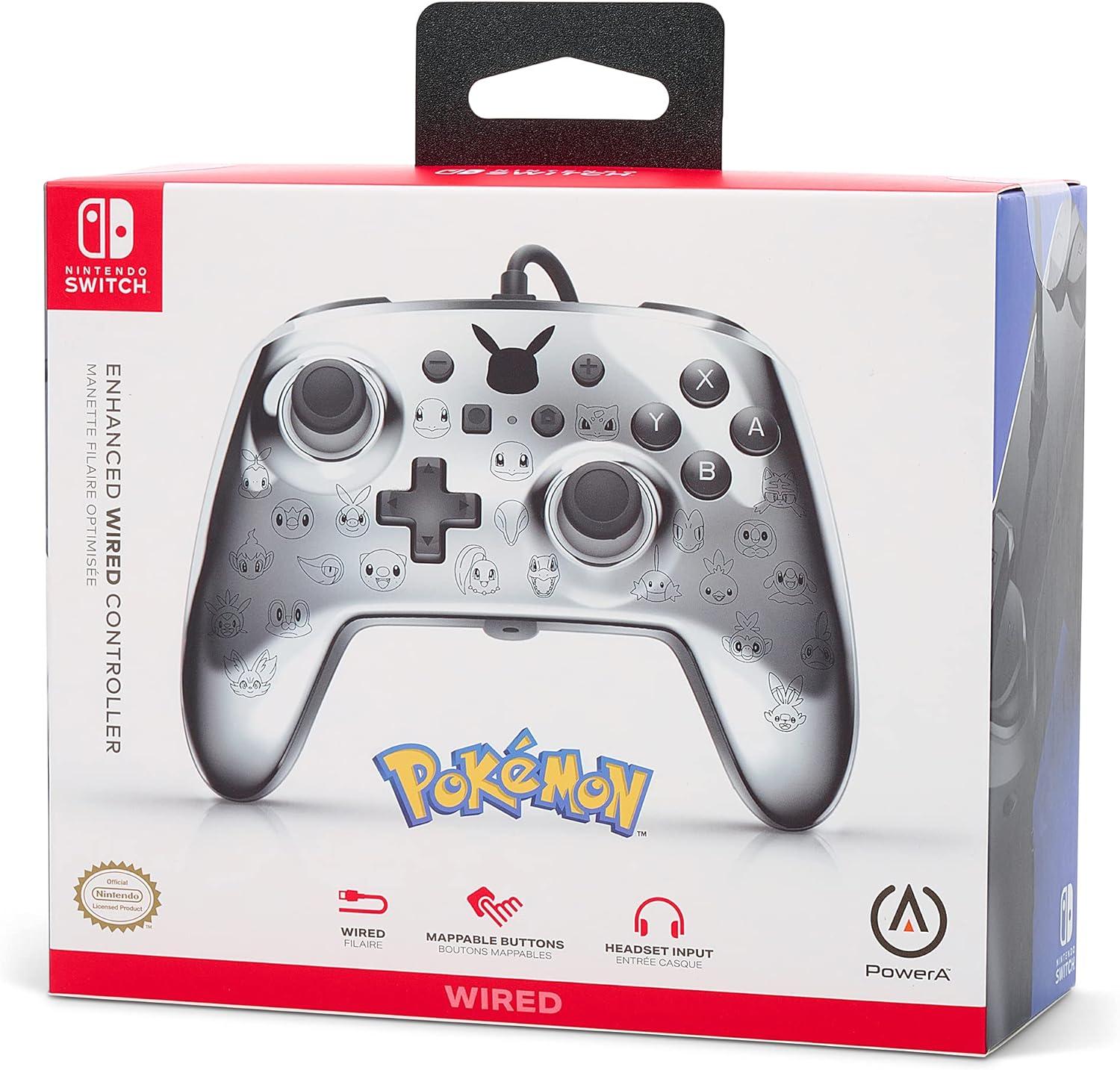 PowerA Enhanced Wired Controller - Pikachu Black & Silver for Nintendo ...