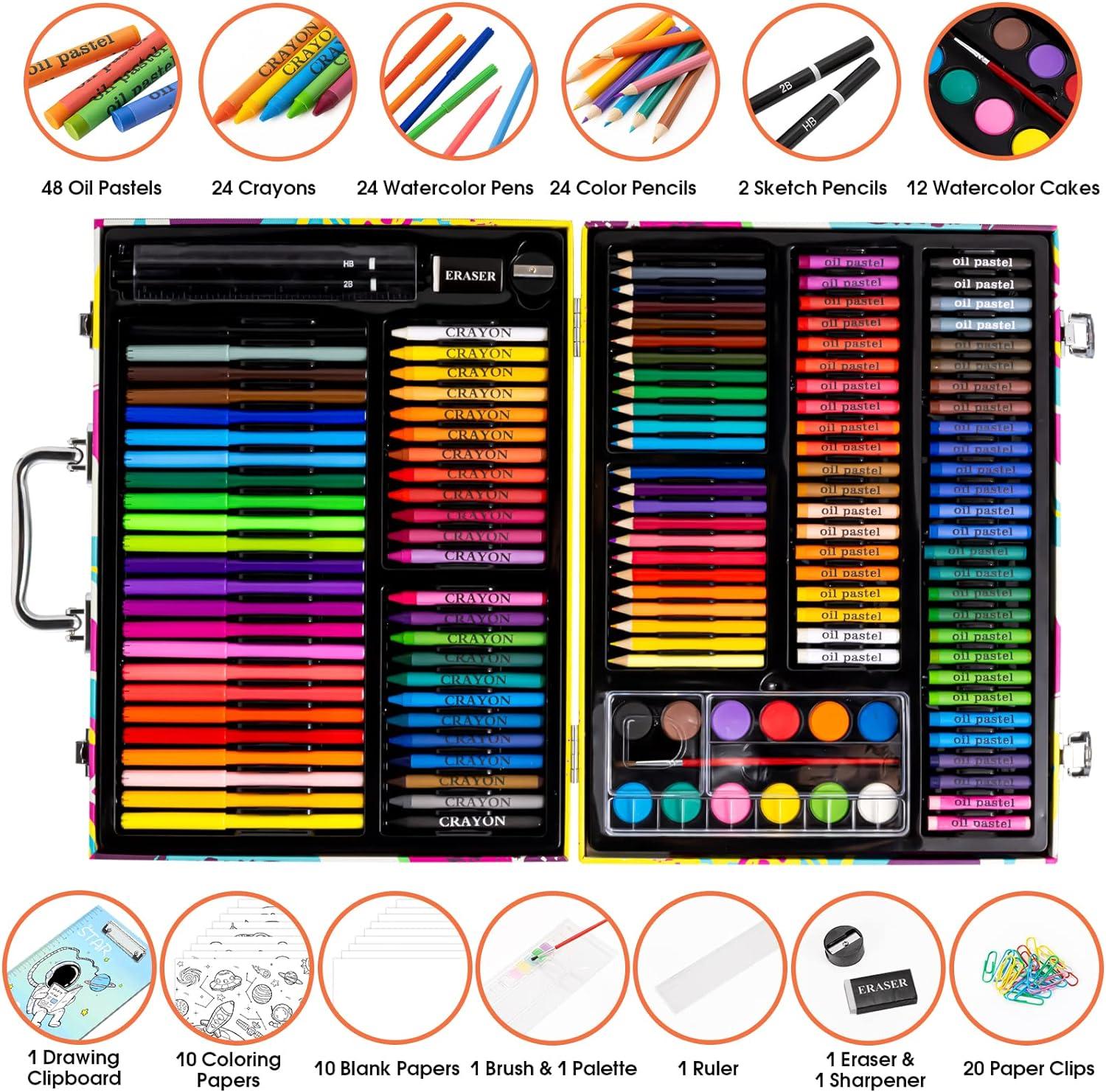 POPYOLA Art Supplies Kit with Clipboard - Drawing Painting Set with Oil ...