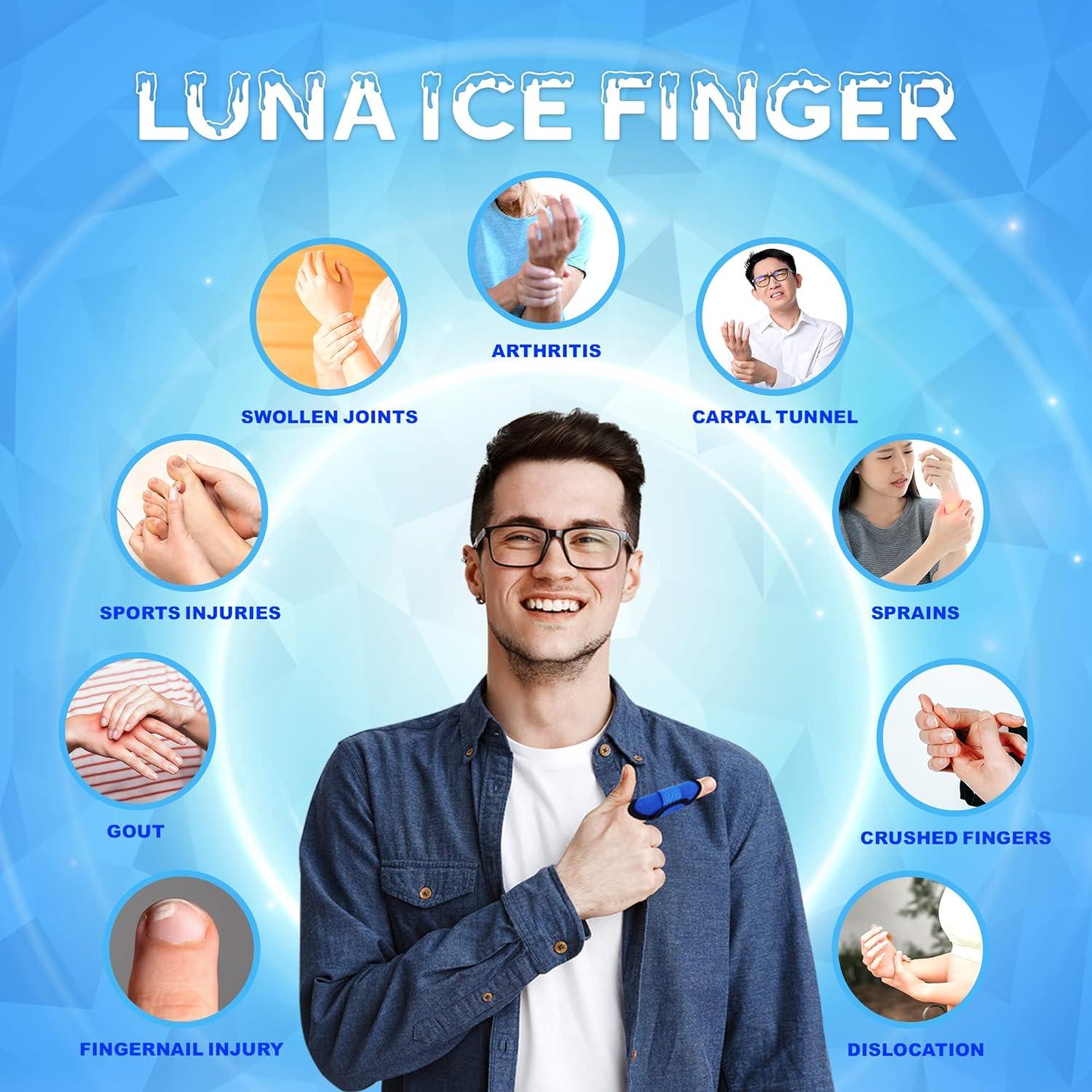 Luna Ice Finger and Hand Ice Pack Set - 2 Pack Finger Wrap and Ice ...