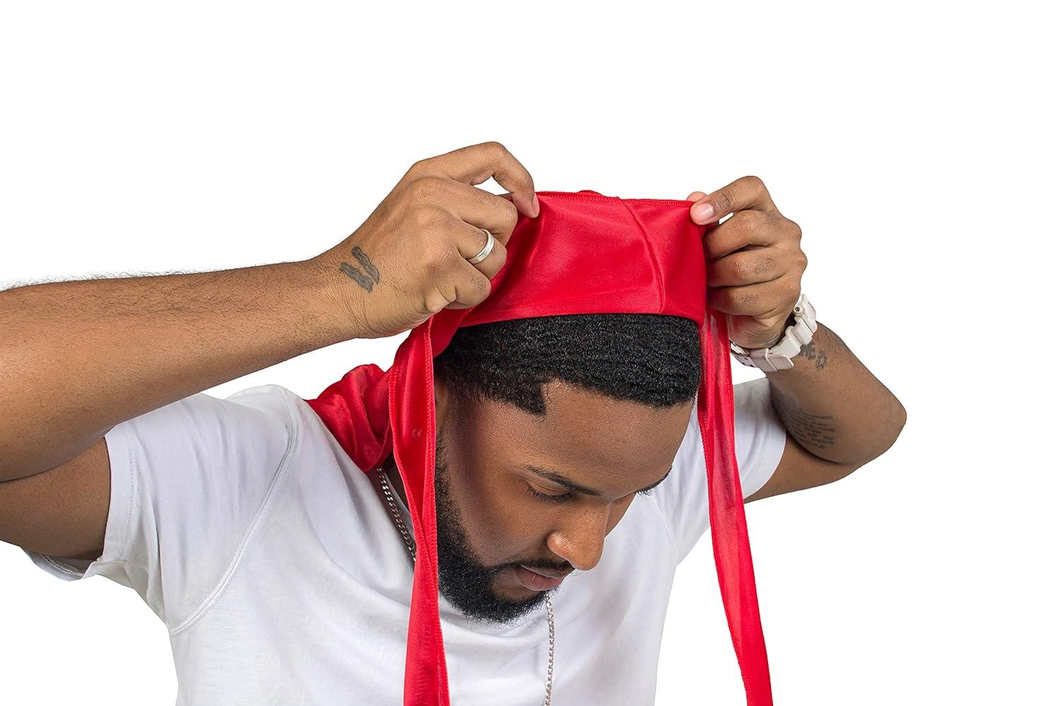 ForceWave 4-Piece Silky Durags and Wave Cap Pack for Men - Satin Du-Rag ...
