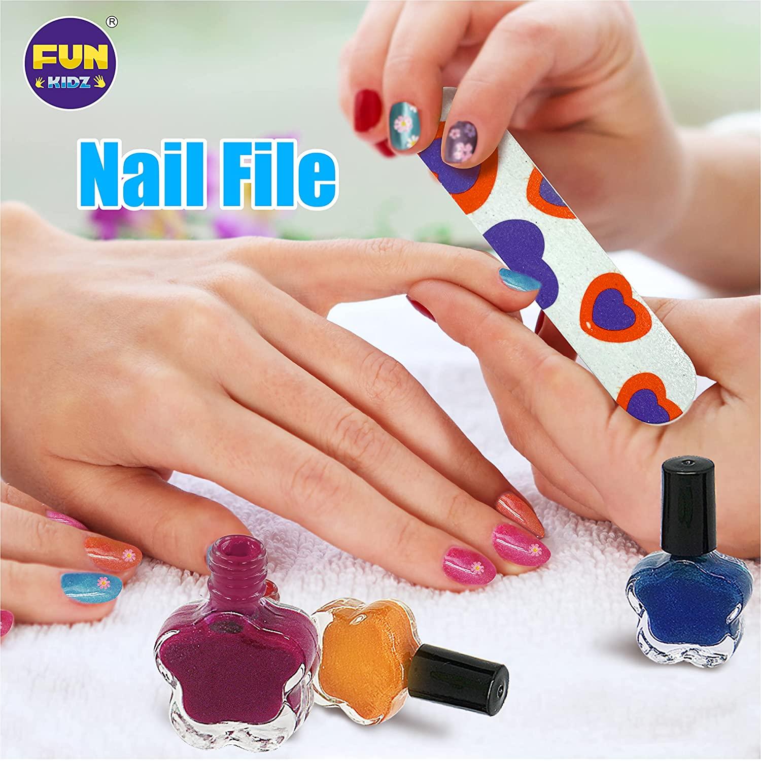 FunKidz Kids Nail Art Kit for Girls - Peelable Polish, Nail Dryer ...