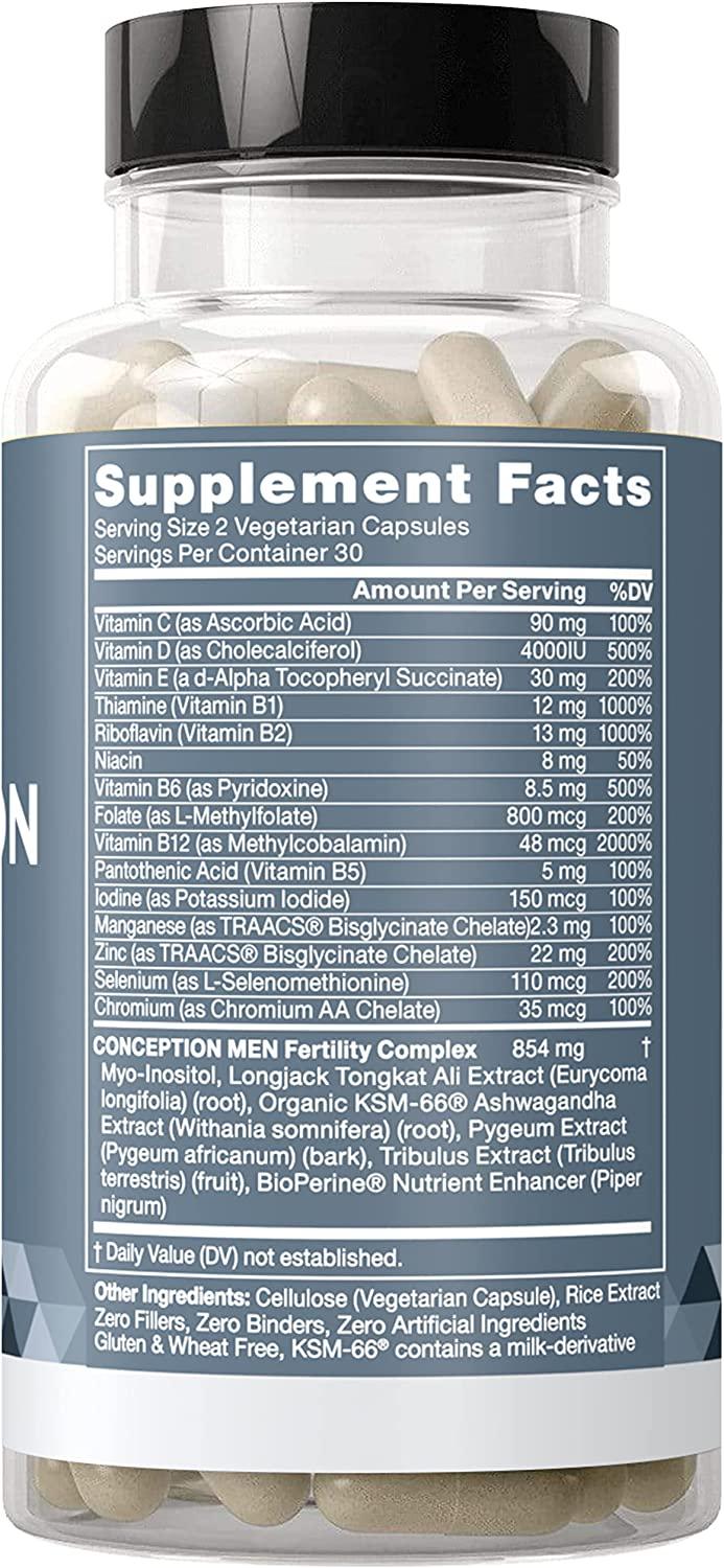 Conception Men Fertility Vitamins - Boost Male Optimal Count & Volume ...