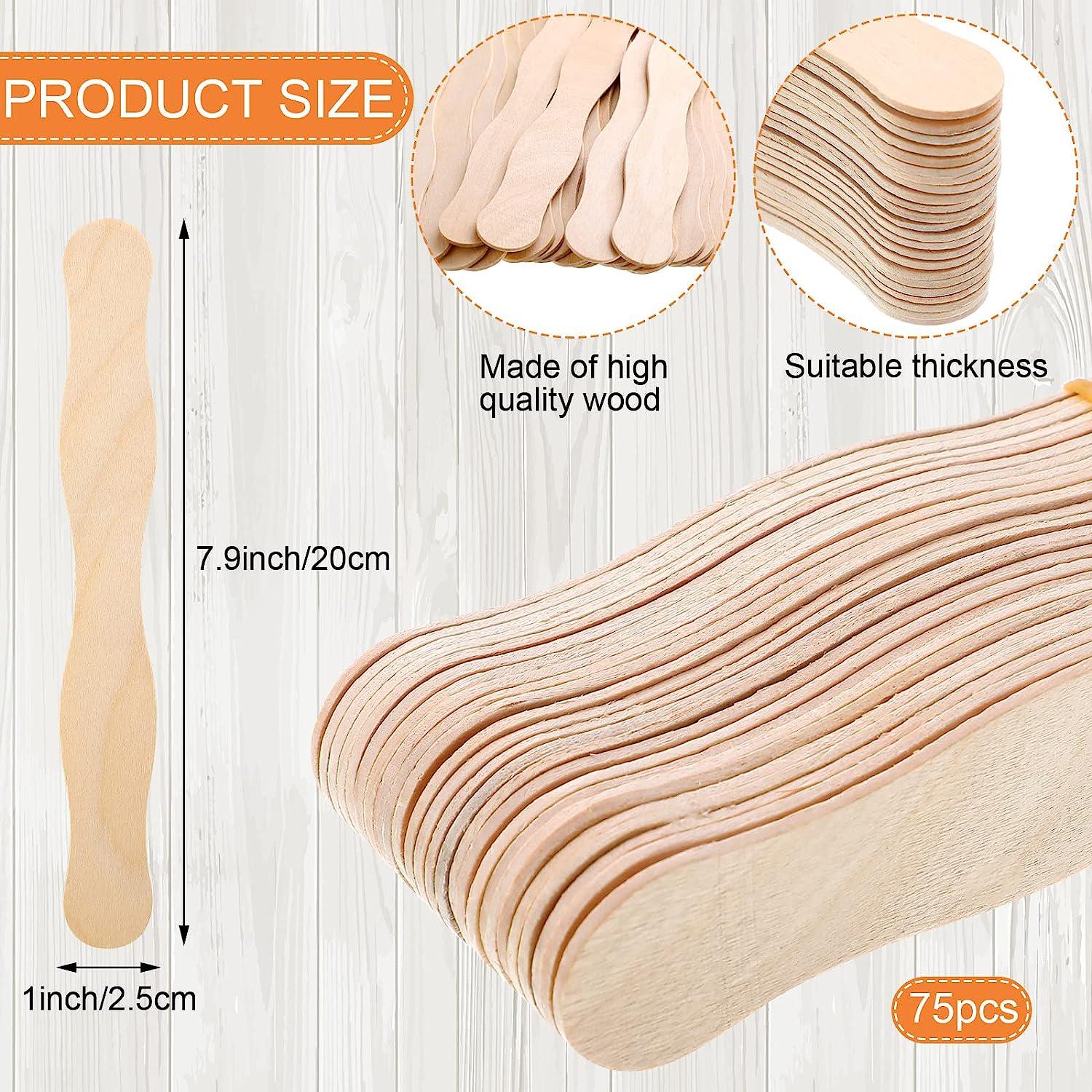 Fan Handle Craft Sticks - 25 Sets of Wavy Wooden Sticks with Blank ...