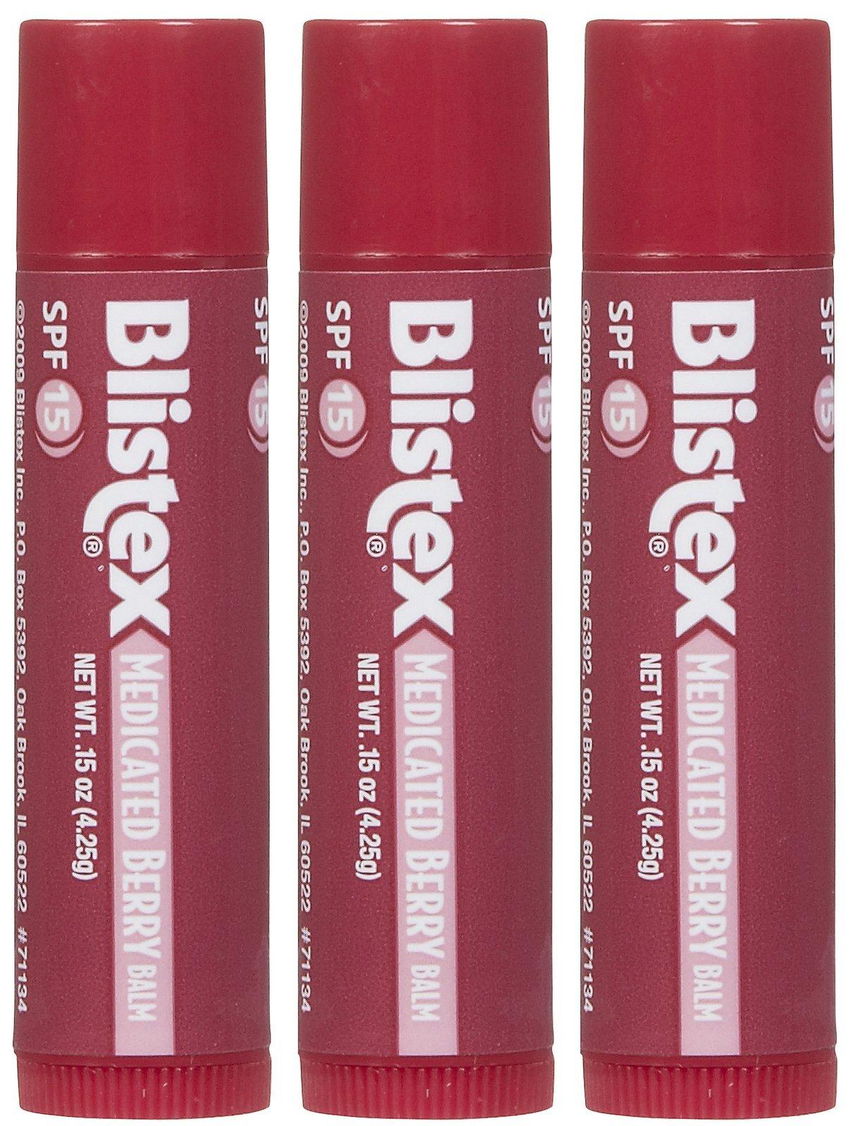 Blistex Medicated Berry Lip Balm 3 Pack - Soothes and Protects Lips ...