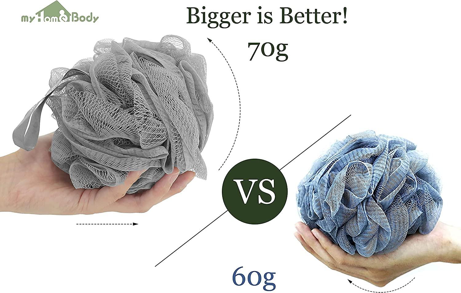 70g Loofah Sponge Set - Exfoliating Bath Scrubber with Activated ...