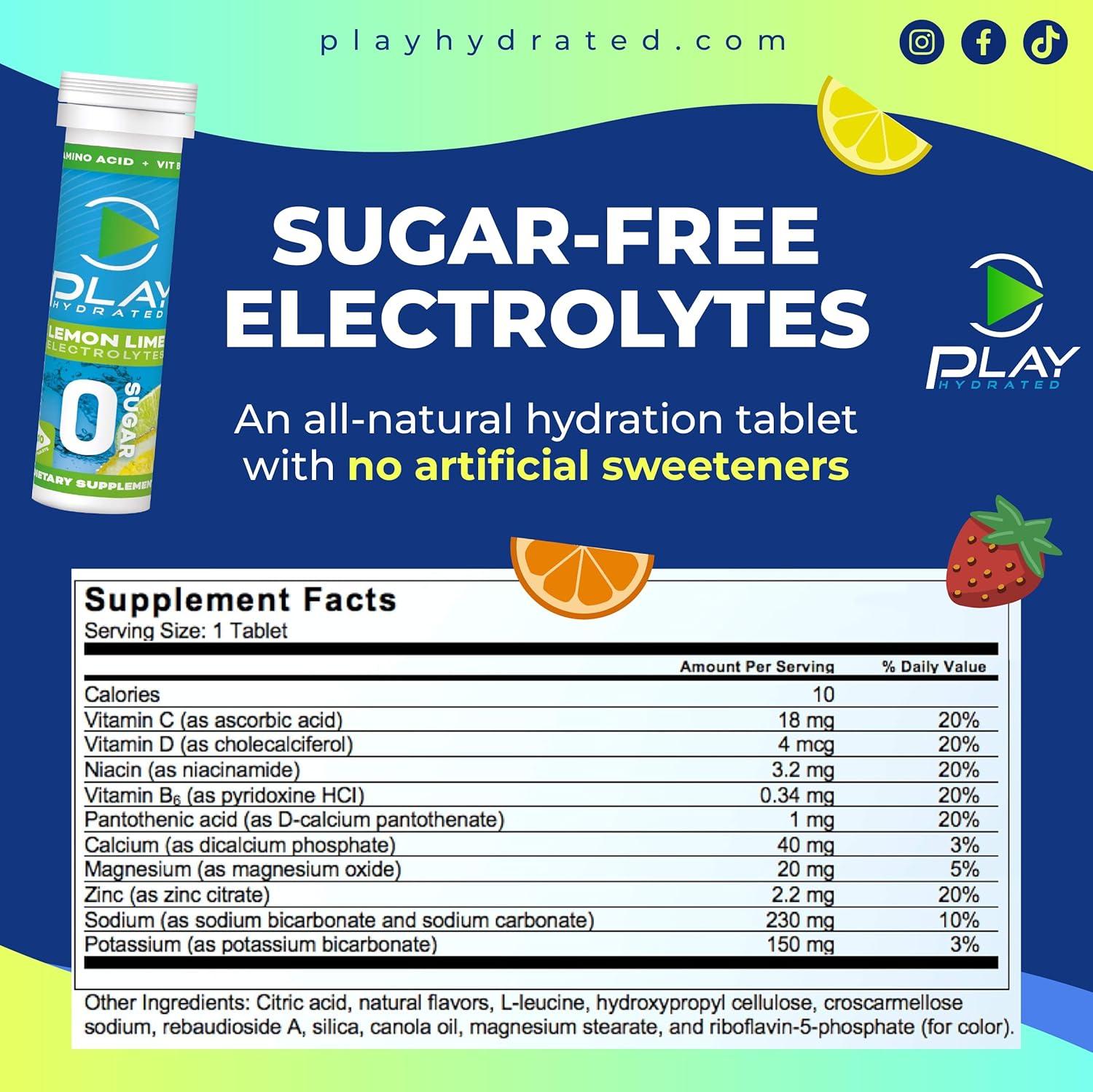 Natural Sugar-Free Electrolyte Tablets for Sports Hydration | 40 ...