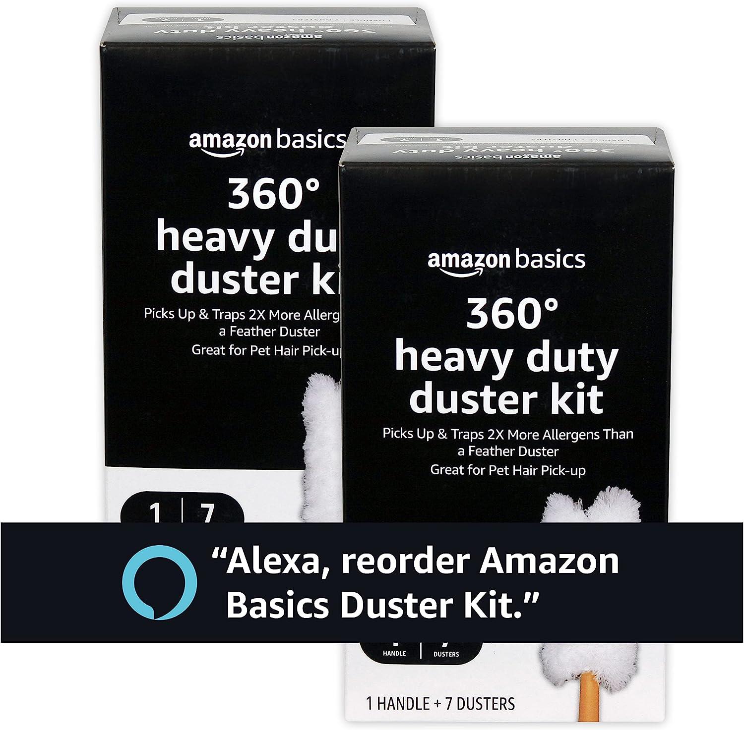 Amazon Basics 360 Heavy Duty Duster Kit - 7 Dusters + 1 Handle (Pack of ...