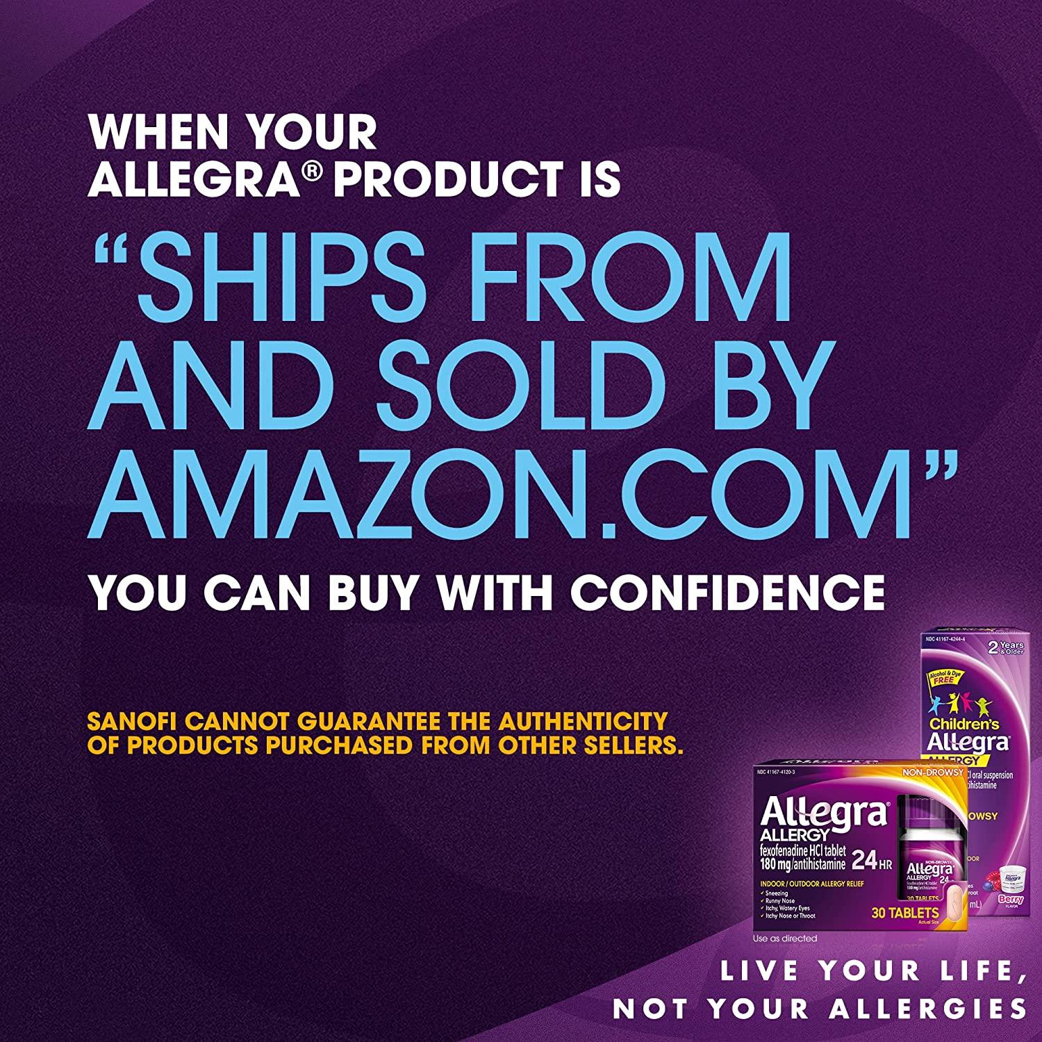 Allegra Adult Non-Drowsy Antihistamine Tablets - 24-Hour Allergy Relief ...