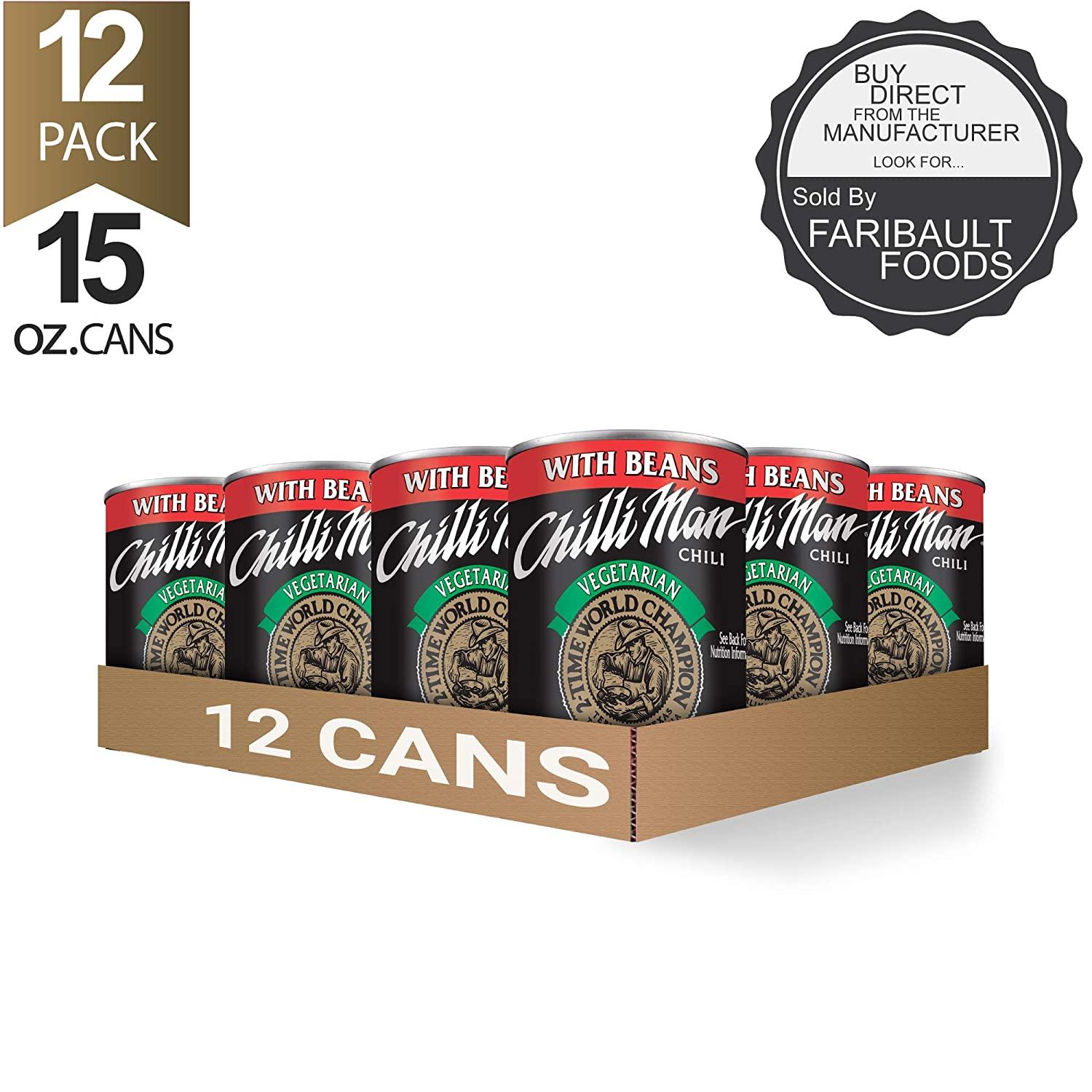 Chilli Man Canned Vegetarian Chili With Beans 15oz (Pack of 12) - Vegan ...