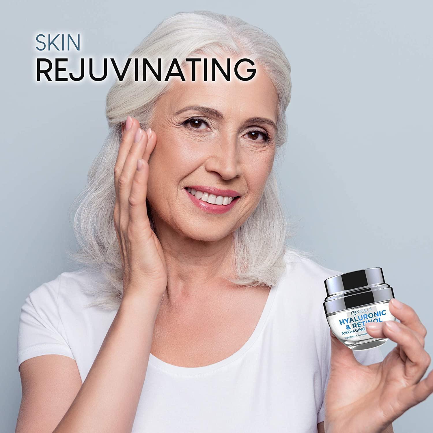 CLAIR BEAUTY Hyaluronic & Retinol Anti Aging Day Cream 50mL - Hydrating ...