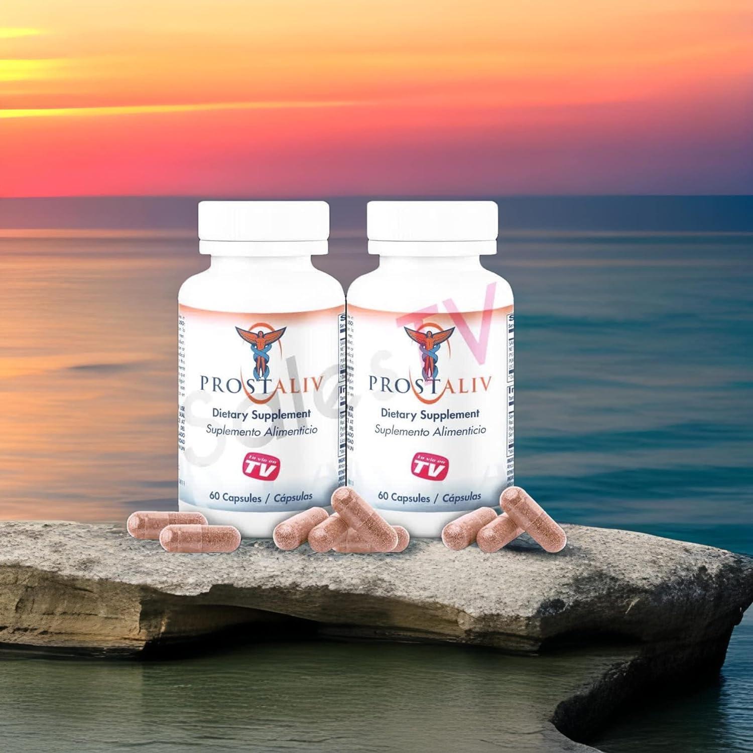 Prostaliv Natural Prostate Health Supplement - 2 Bottles (120 Capsules) - Prosvent, Ultraprost ...