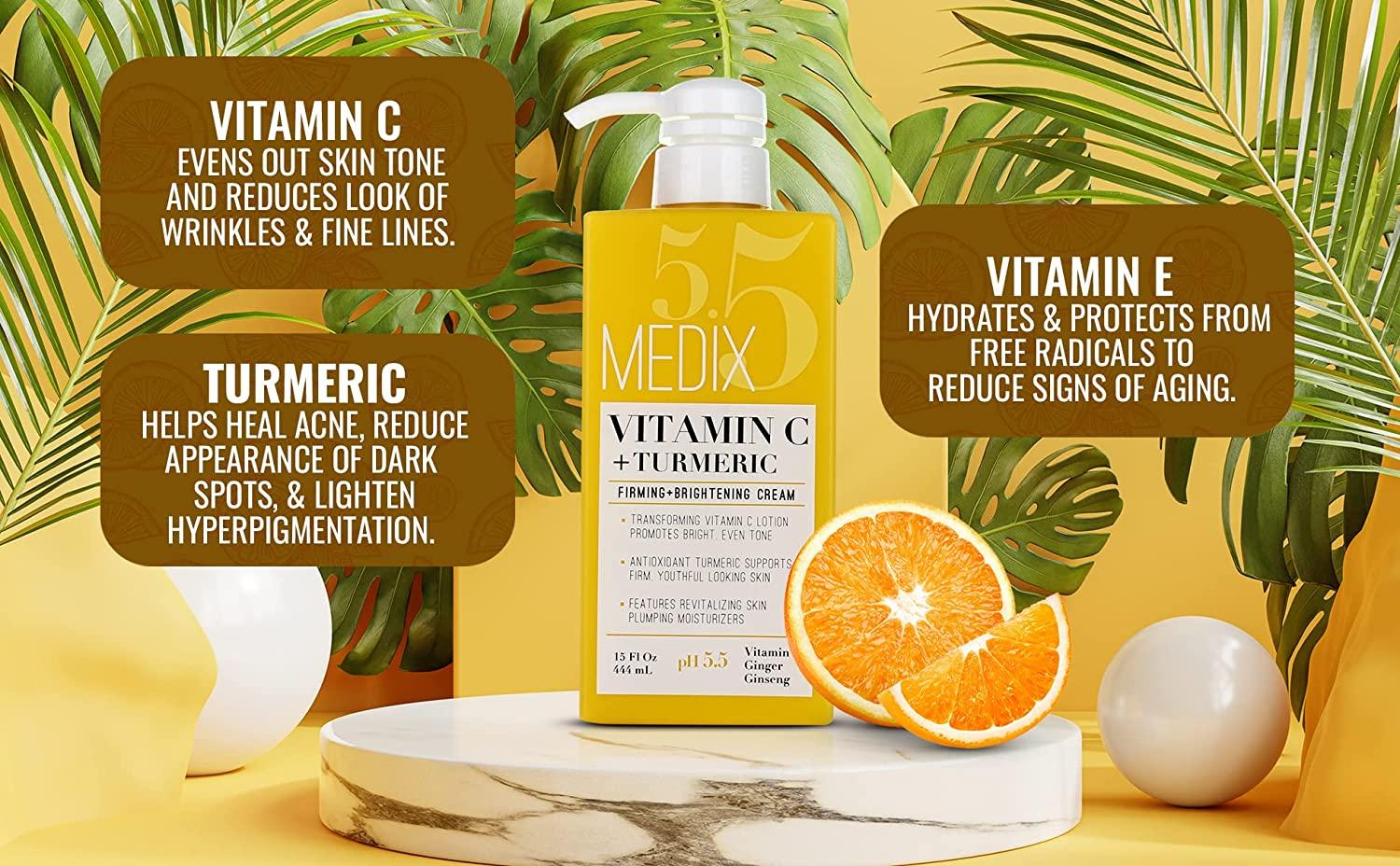 Medix 5.5 Vitamin C + Turmeric - Firming + Brightening Cream - 15 Fl Oz.