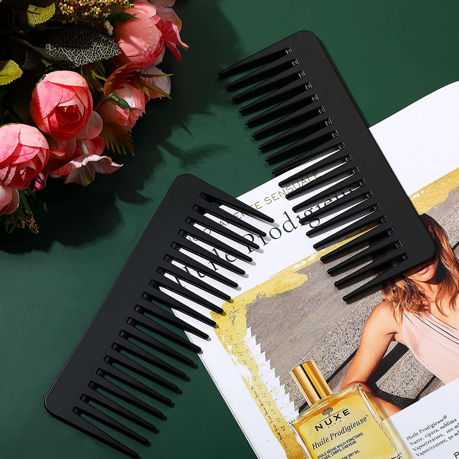 Wide Tooth Detangling Comb for Curly Hair - No Handle for Wet & Dry Use ...