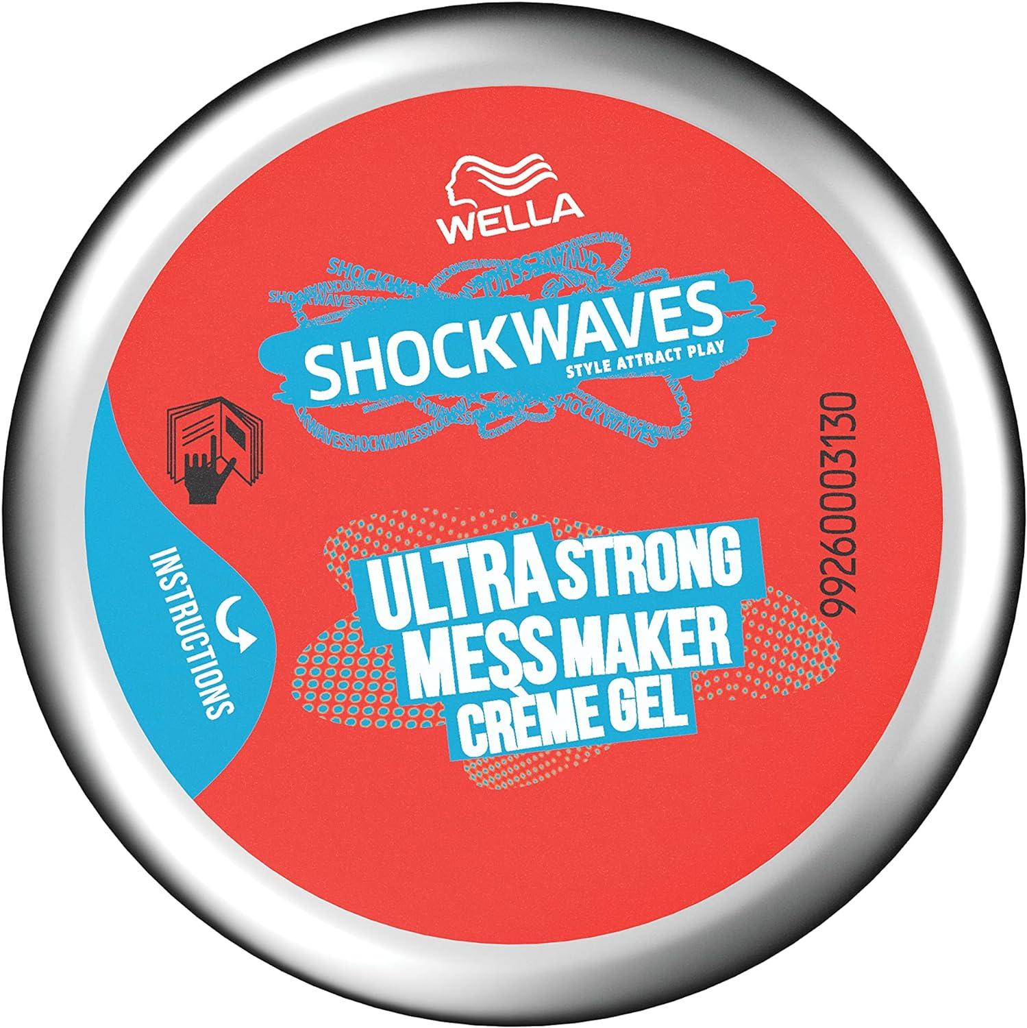 Wella Shockwaves Ultra Strong Mess Maker Cr me Gel 150ml - Strong Hold ...