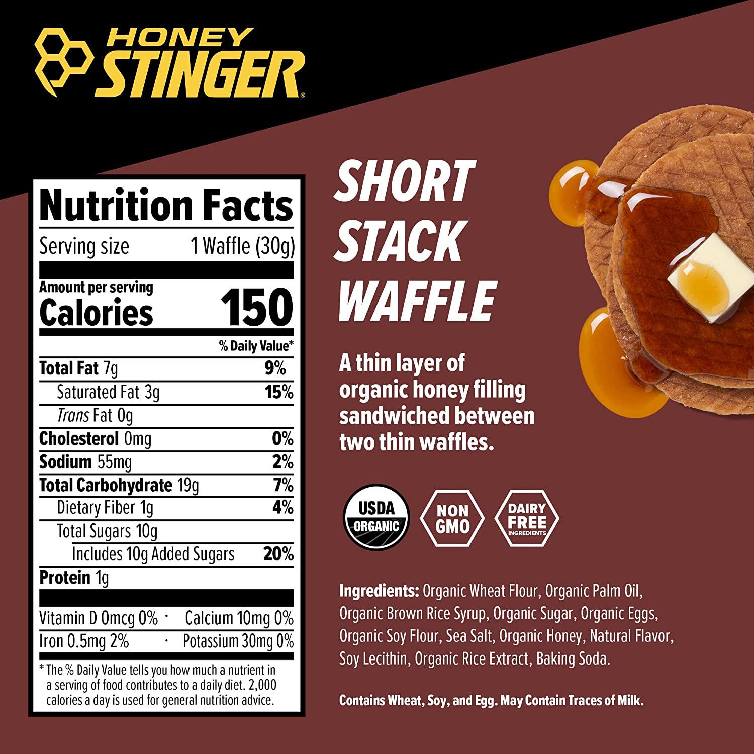 Honey Stinger Organic Short Stack Maple Waffle | Energy Stroopwafel for ...