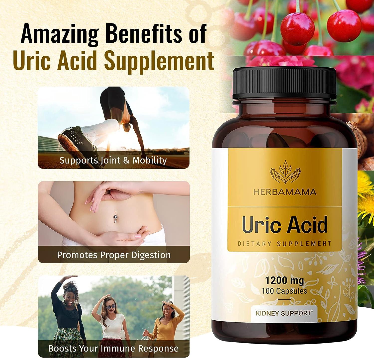 Organic Uric Acid Support Capsules with Tart Cherry, Celery & Turmeric ...