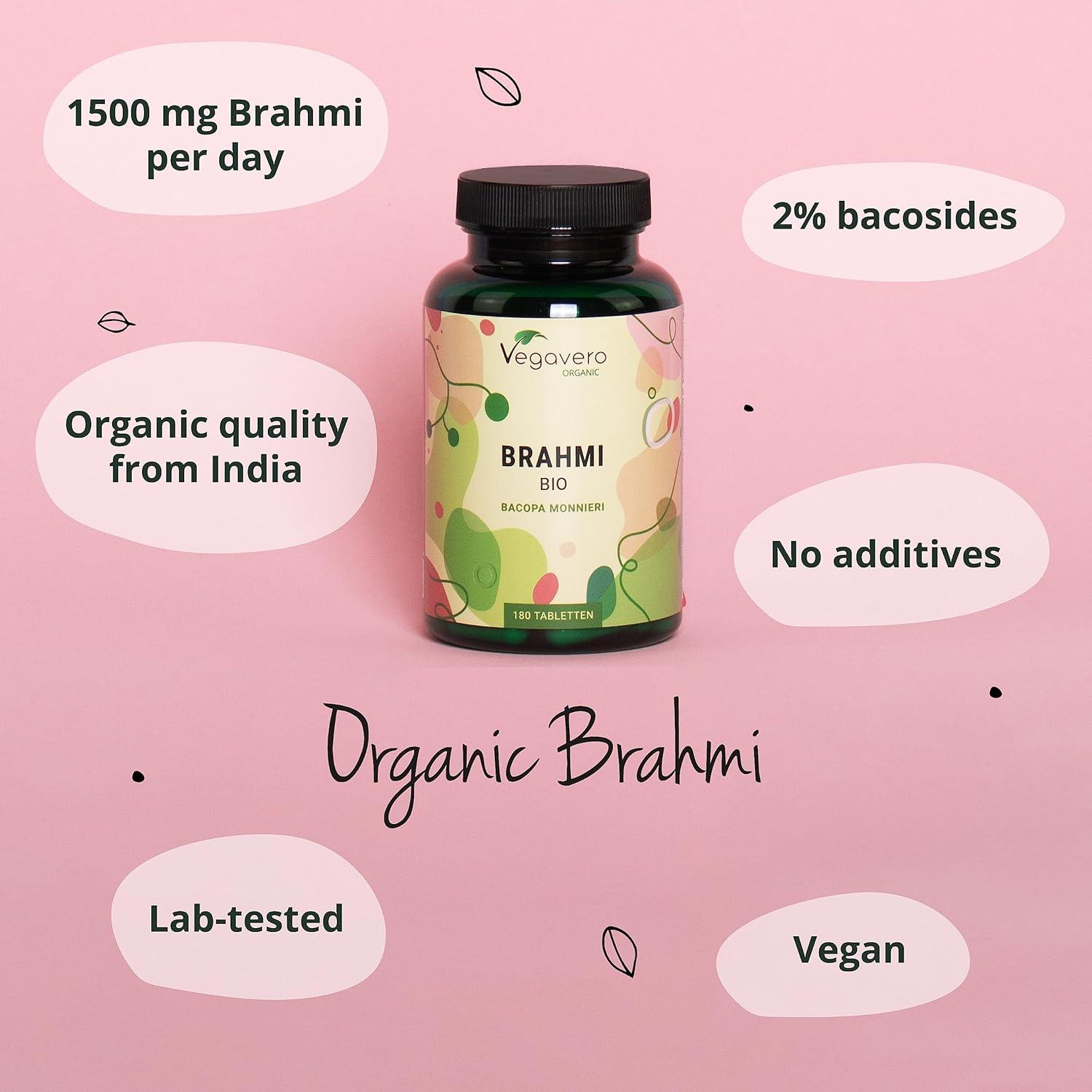 Organic Bacopa Monnieri 750mg | Natural Bacosides | Lab-Tested | 180 ...