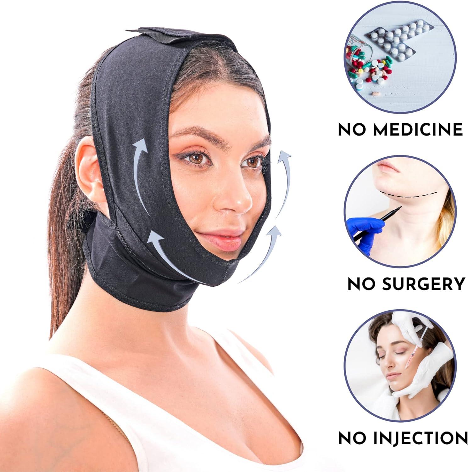 Post Surgery Facial Compression Neck Coverage Chin Strap V-Shaped Face ...