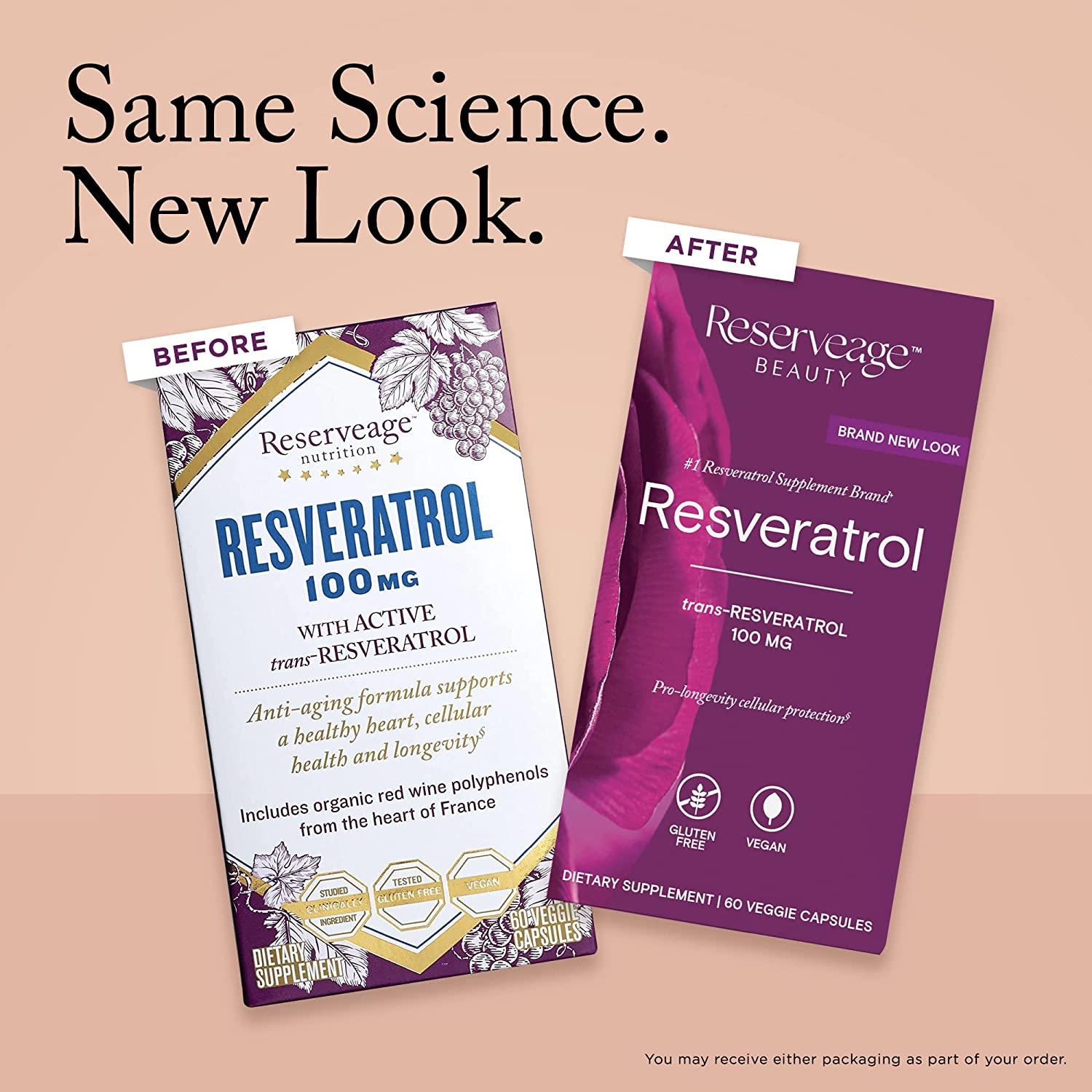ReserveAge Nutrition Resveratrol 100 mg - 60 Veggie Capsules for ...