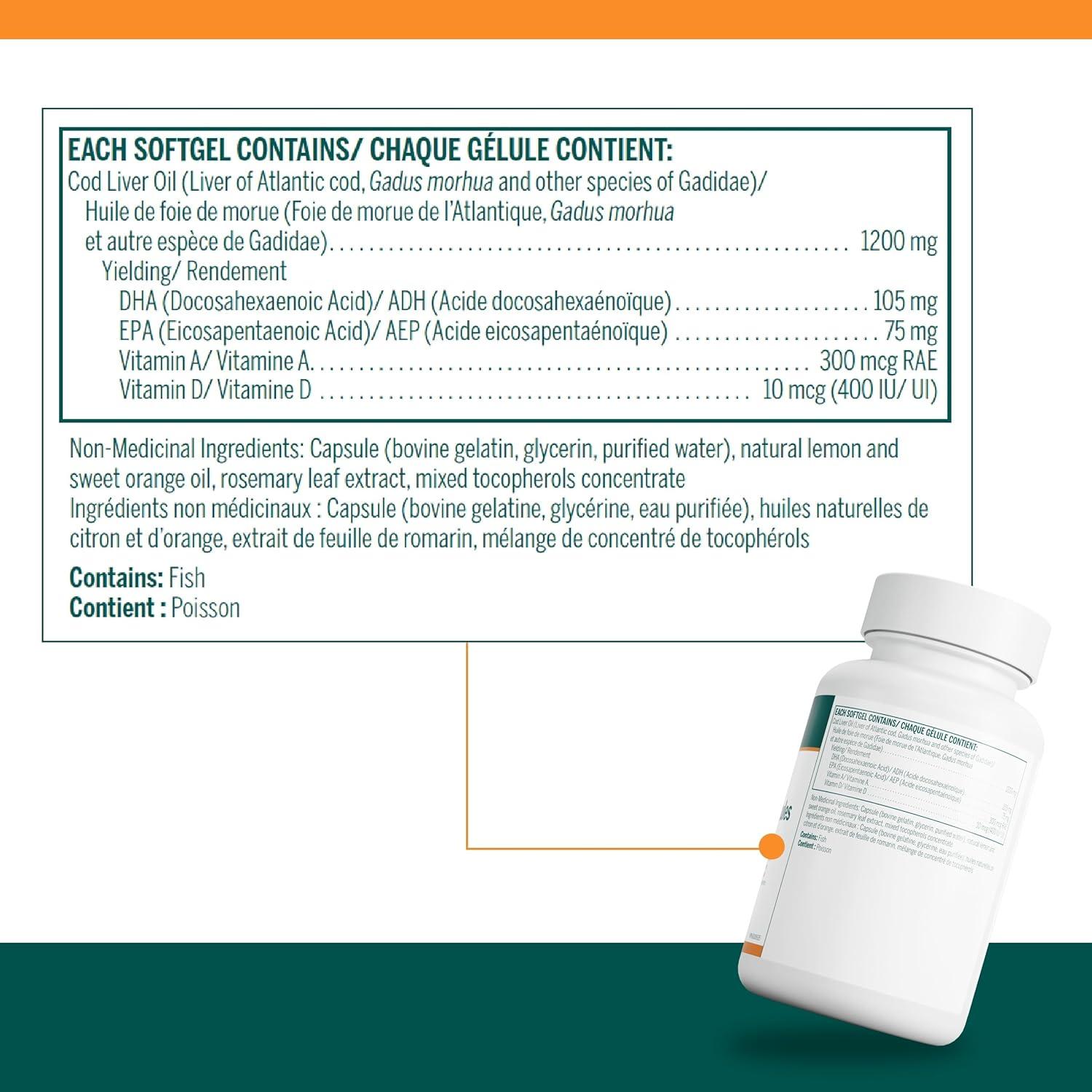 Genestra Brands - Cod Liver Oil DHA/EPA Forte Capsules - Blend of DHA EPA and Vitamins A and D ...