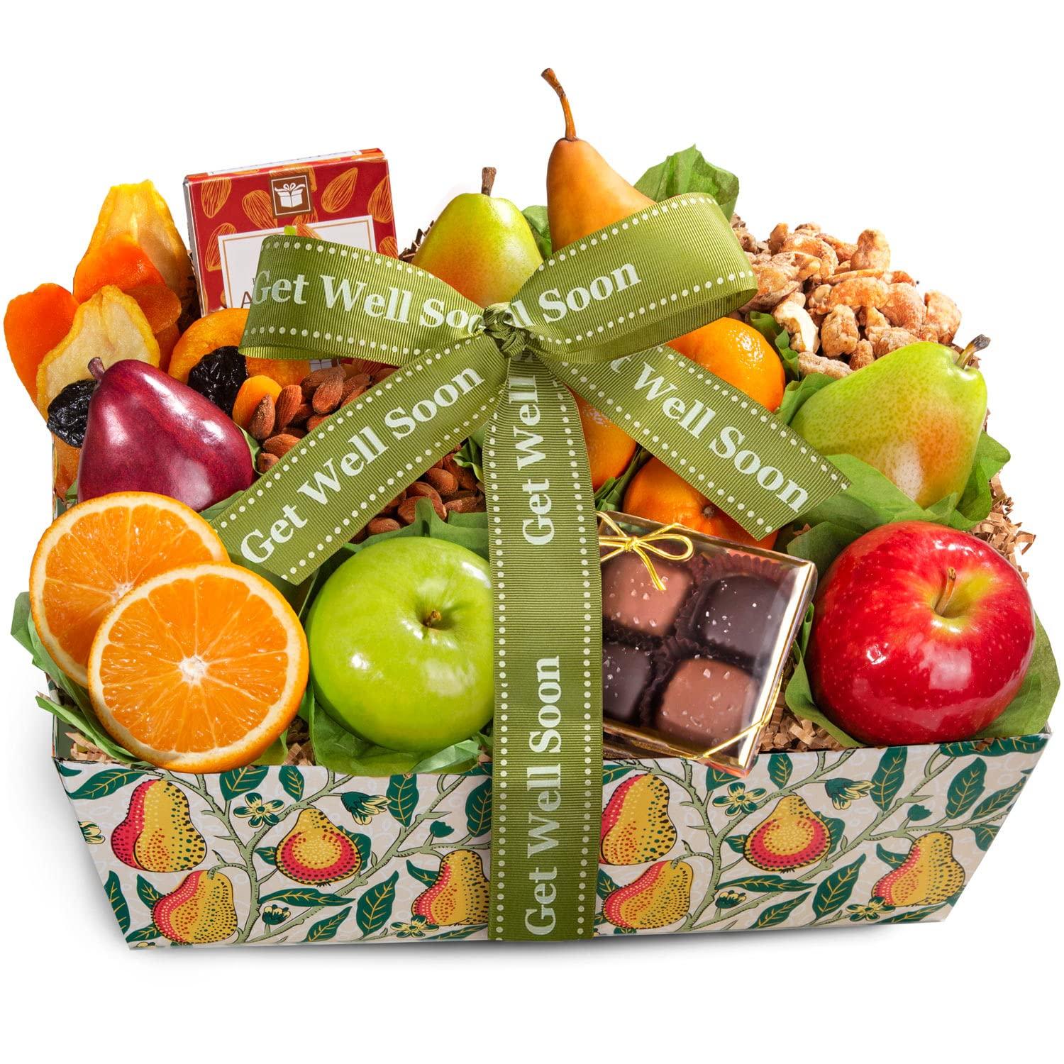 Get Well Soon Gift Basket: Orchard Delight Fruit and Gourmet Treats ...