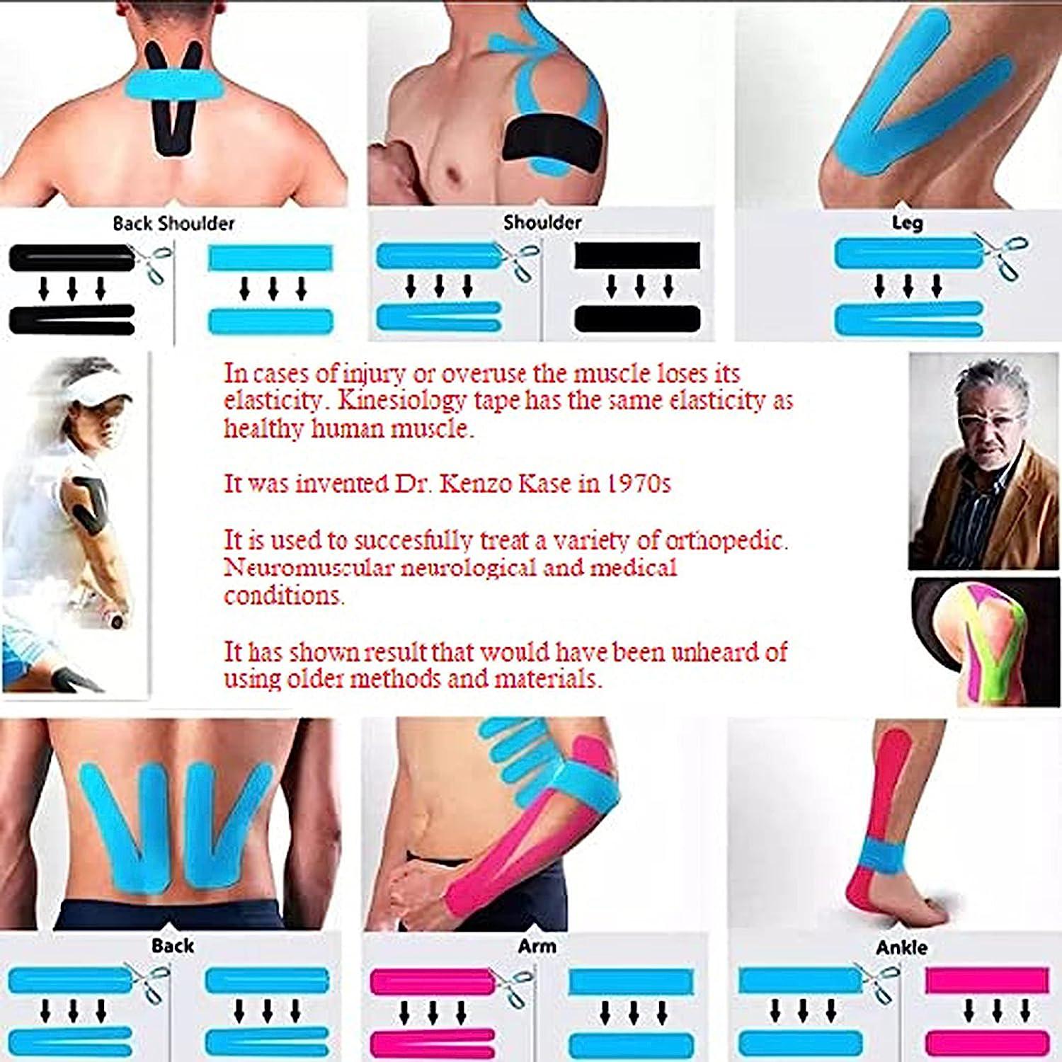 Premium 4 x 16.4' Kinesiology Tape for Athletic Performance and Muscle ...