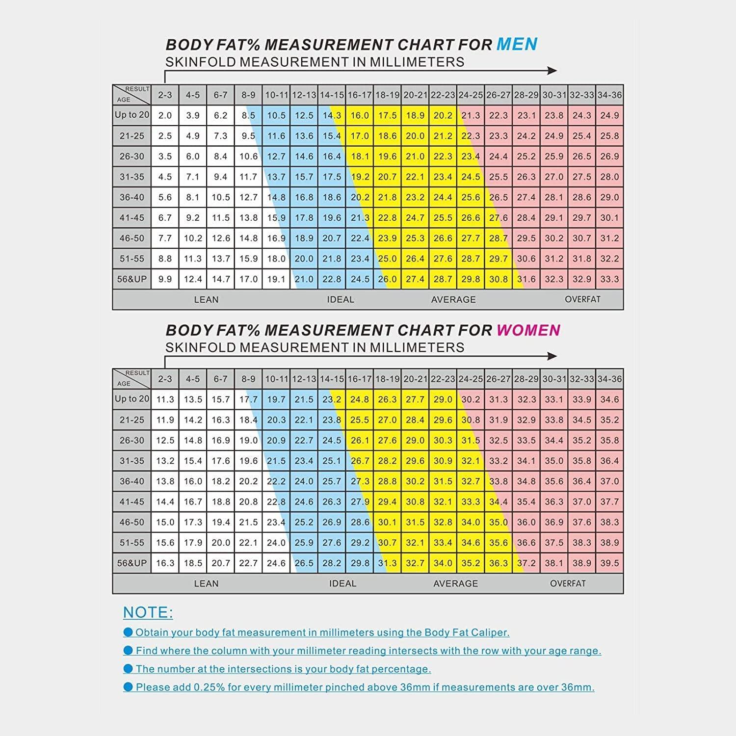 BOOLAVARD Body Fat Measuring Slide & Clipper - Accurate Body Fat ...