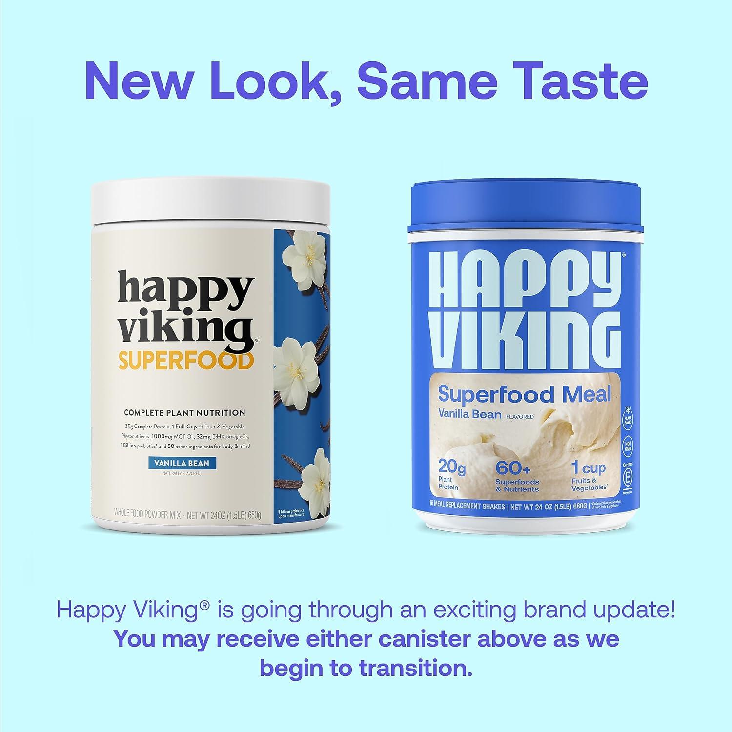 Happy Viking Vanilla Vegan Protein Powder - 24 Oz: Plant-Based Protein ...