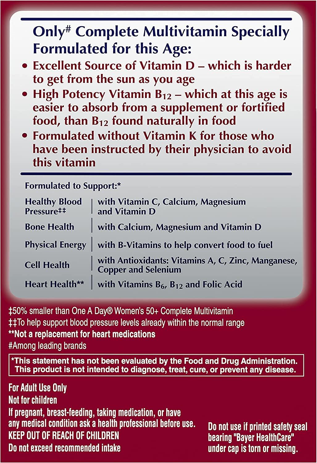 One A Day Proactive 65+ Men's & Women's Multivitamin Supplement ...
