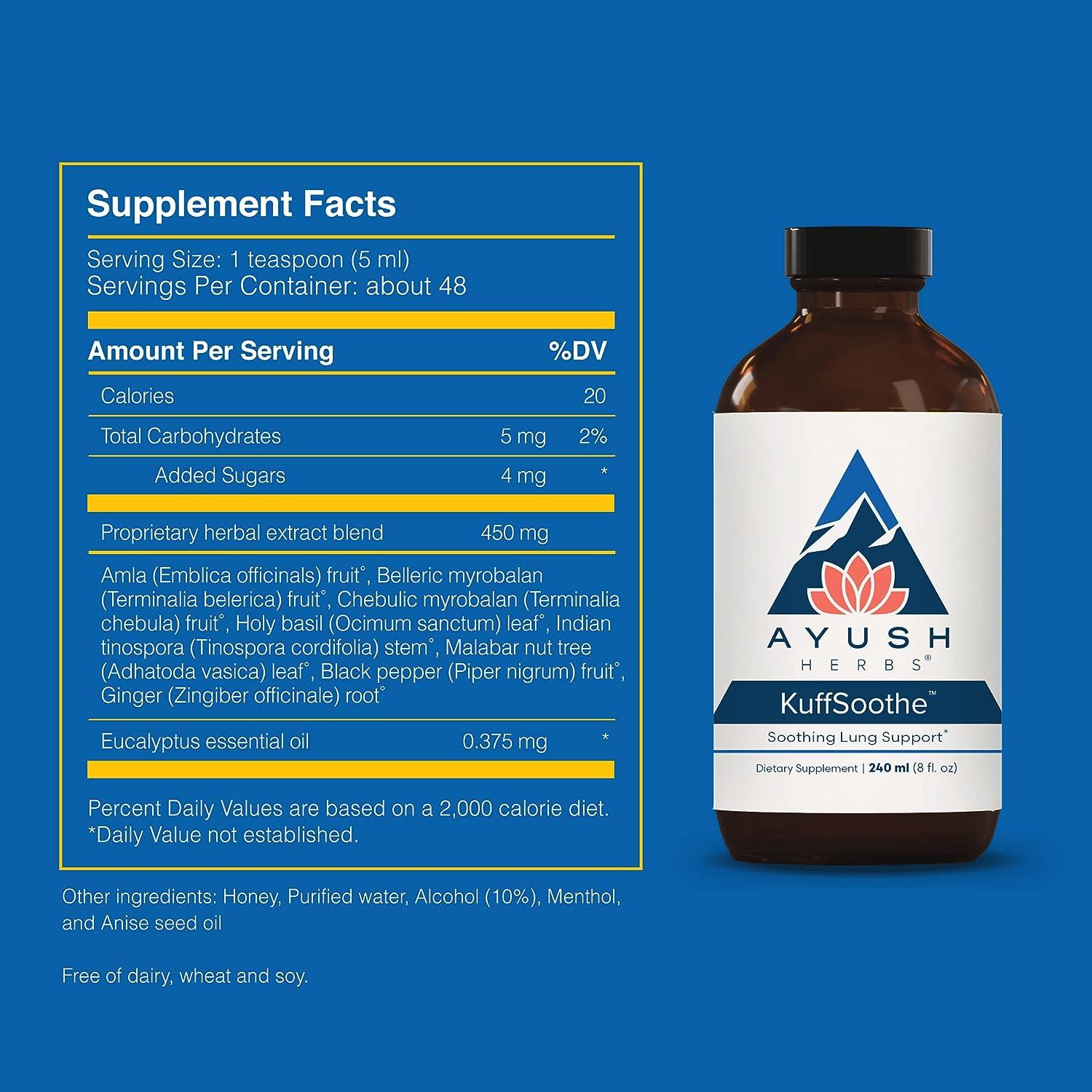 Ayush Herbs Kuffsoothe - All-Natural Ayurvedic Throat & Bronchial ...