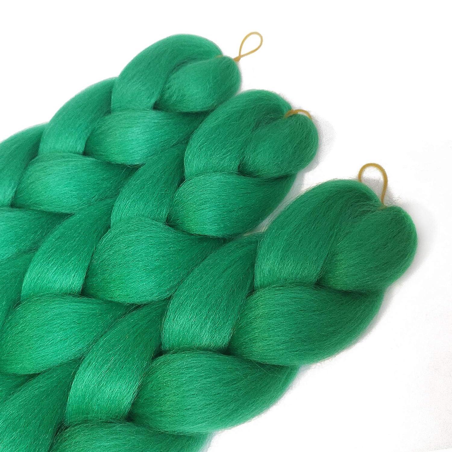 SuCoo Kanekalon Dark Green Braiding Hair Extensions - 24inch 3pcs/lot ...