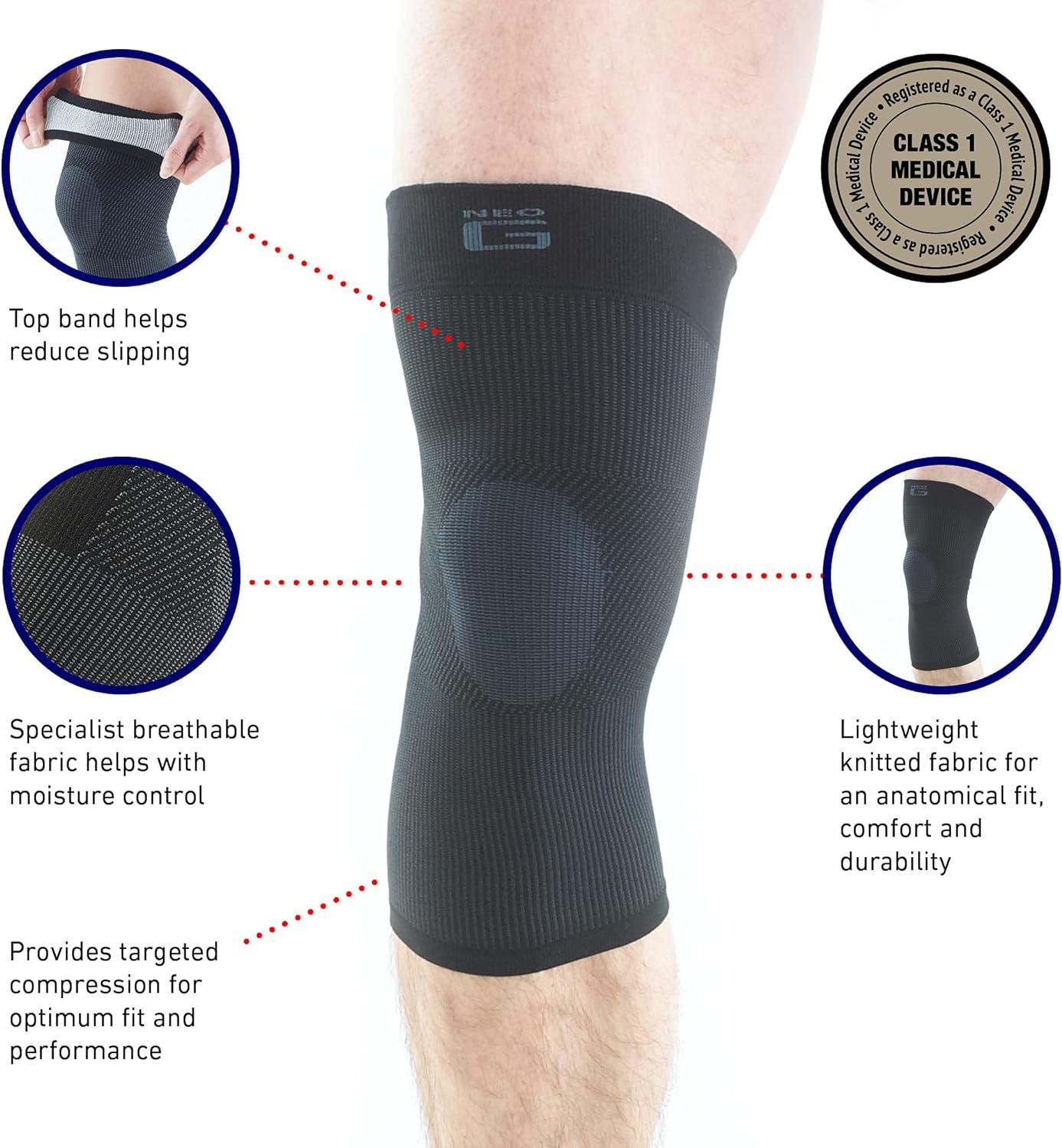 Neo-G Large Black Knee Support Sleeve - Compression Brace for Running ...
