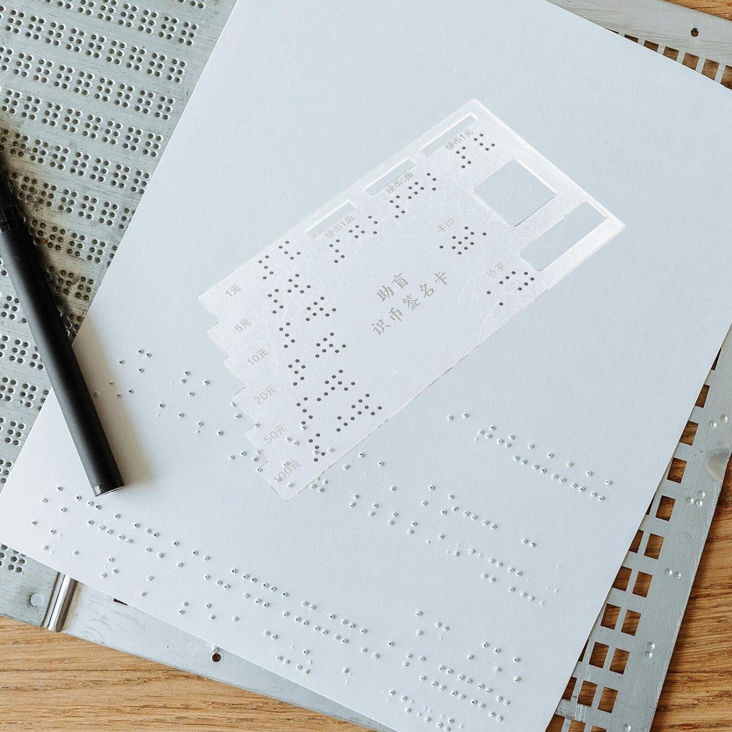 minkissy Acrylic Braille Card Braille Slate Bank Message Notification ...