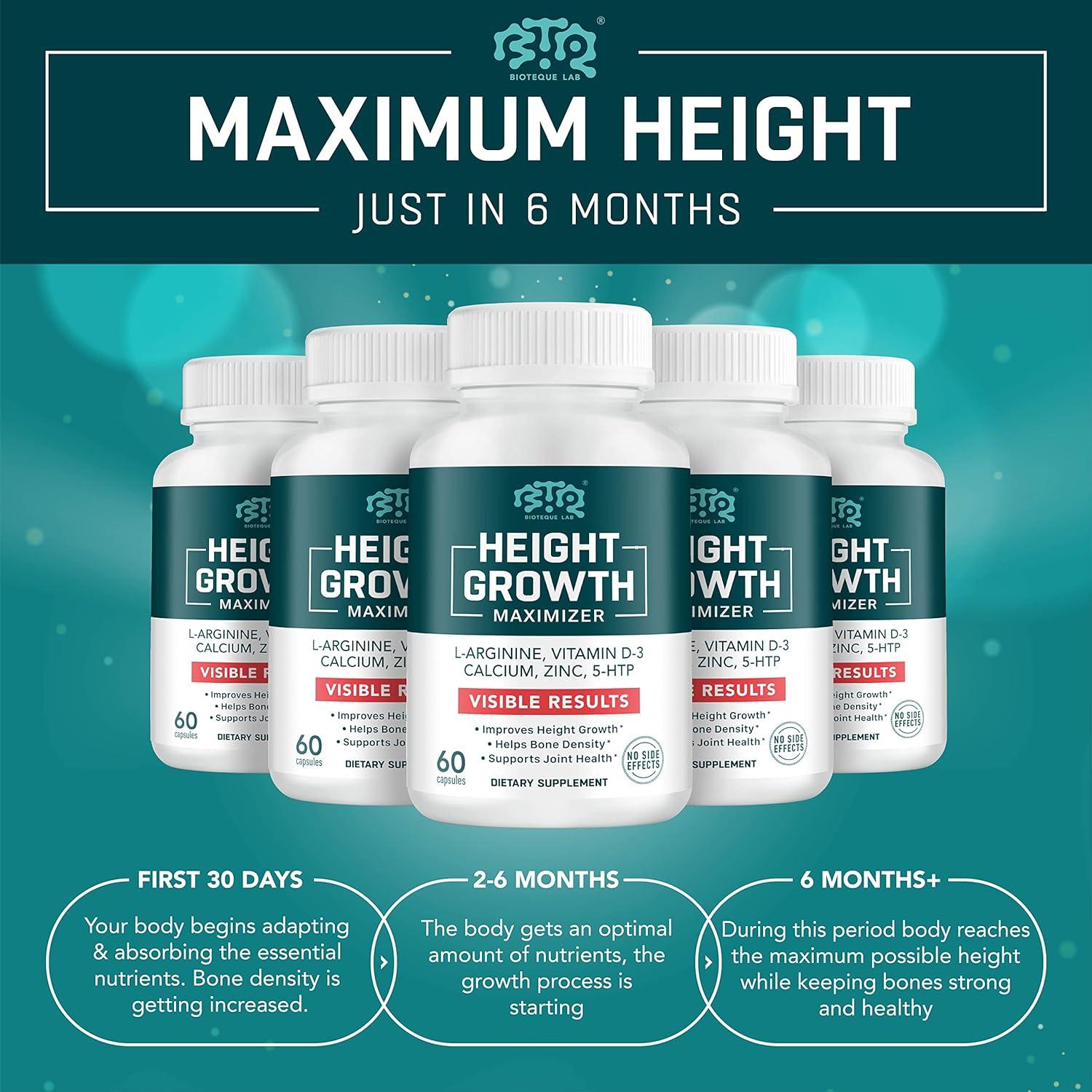 Height Growth Maximizer - USA Made Calcium, Vitamin D3 & Zinc Blend ...