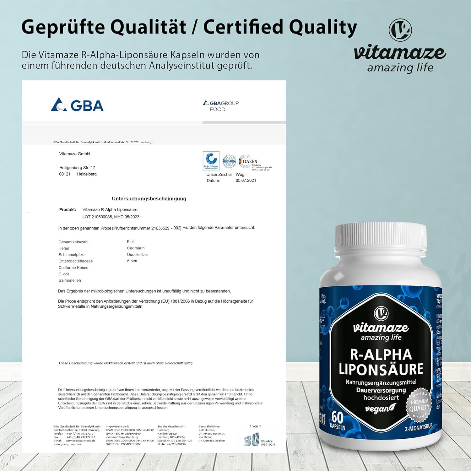 Alpha Lipoic Acid 200mg High Strength Vegan Capsules - 60 Capsules ...