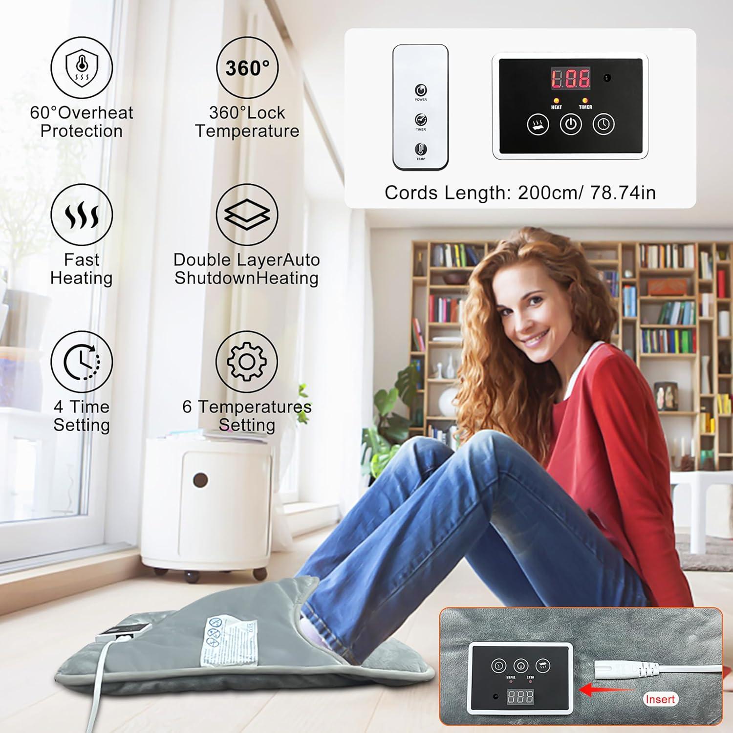 Buy Electric Foot Warmer - 6 Heat Levels Timer & Safety Features | Cozy ...