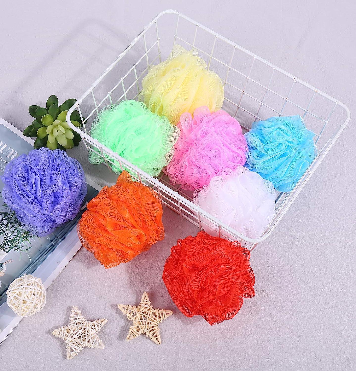 Colorful Small Bath Sponges - Pack of 8 | Kids Shower Mesh Pouf Body ...