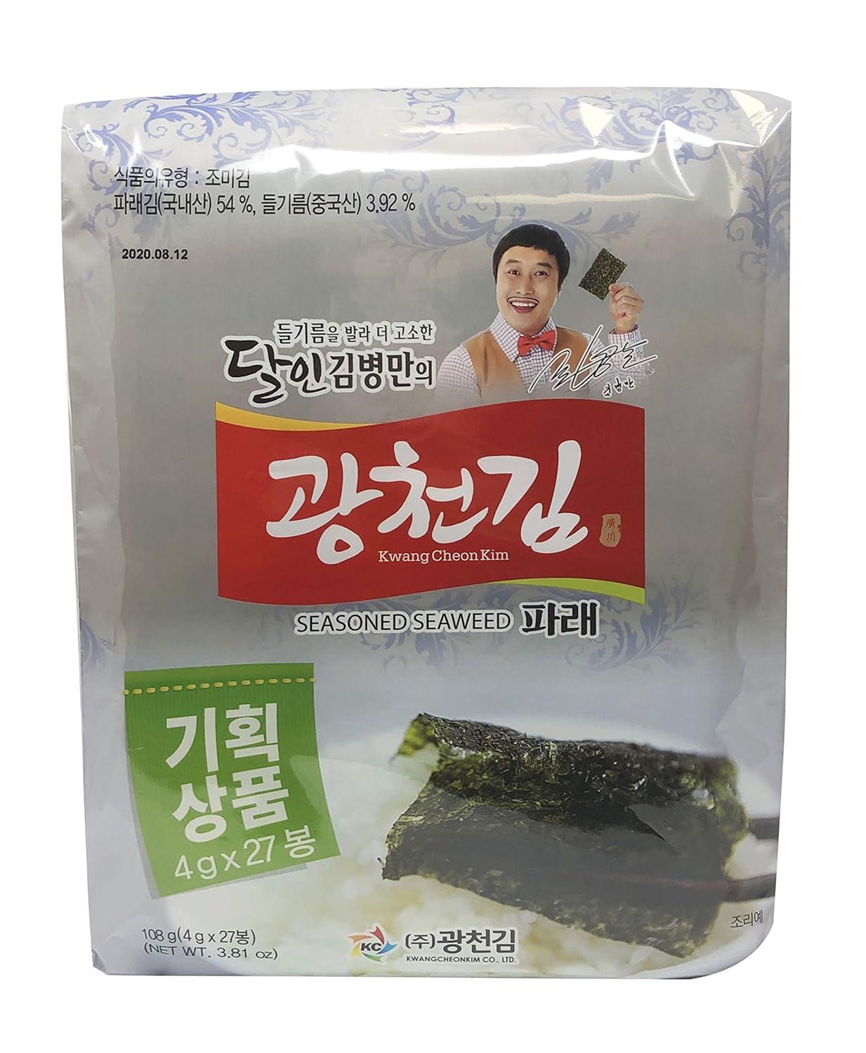 Kwangcheonkim Seasoned Seaweed Snacks Sheets - 27 Pack, 4g Each ...