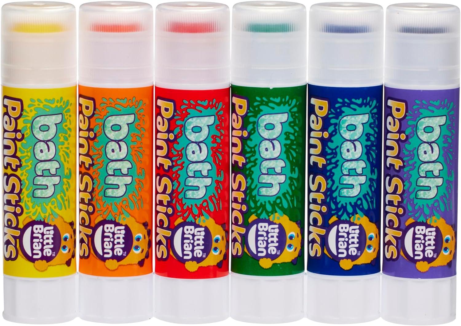Little Brian Bath Paint Sticks Assorted 6 x 10g for Mess-Free Bathtime ...