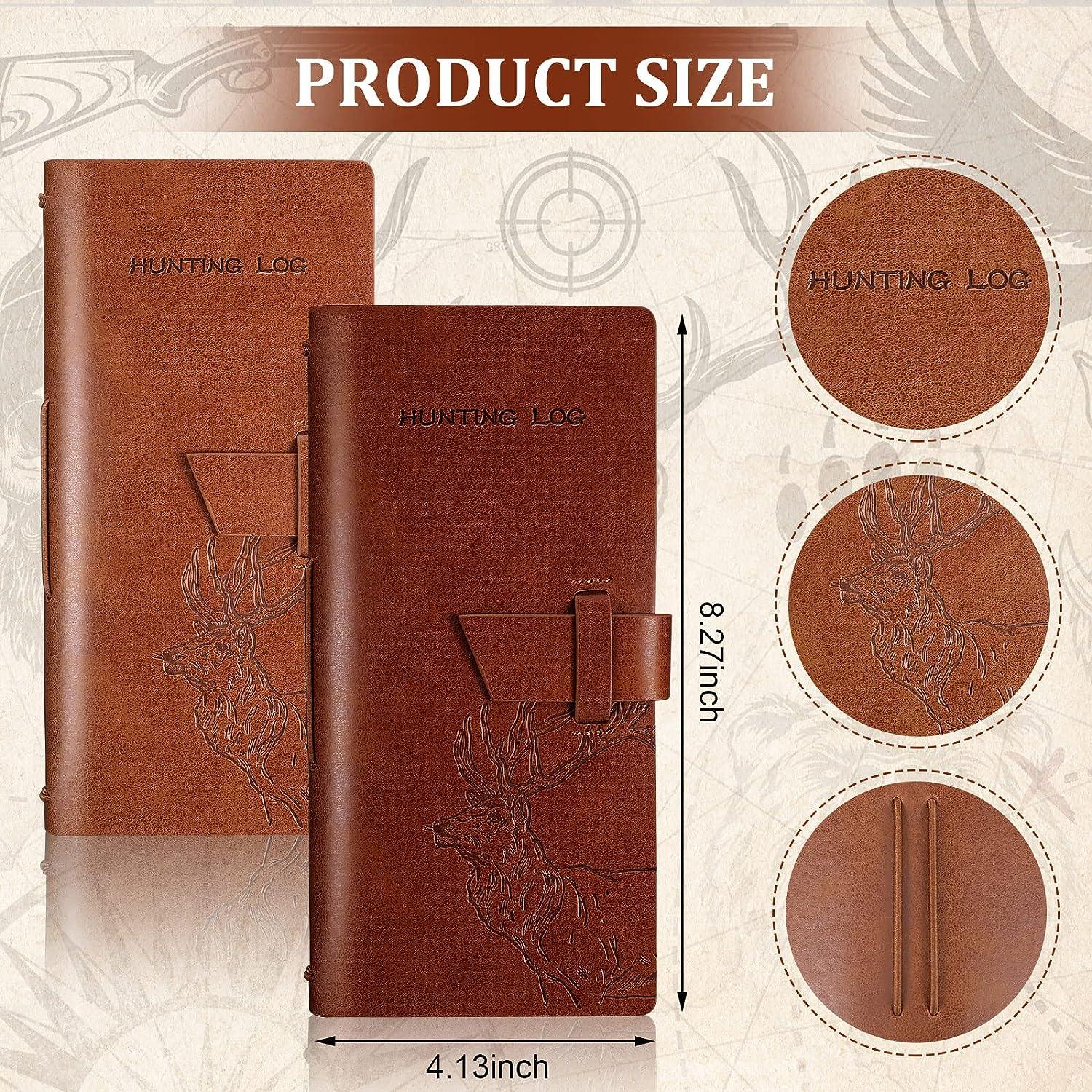 Eaasty Leather Hunting Log Book - 2 Pcs Elk Hunting Journal, Reddish ...