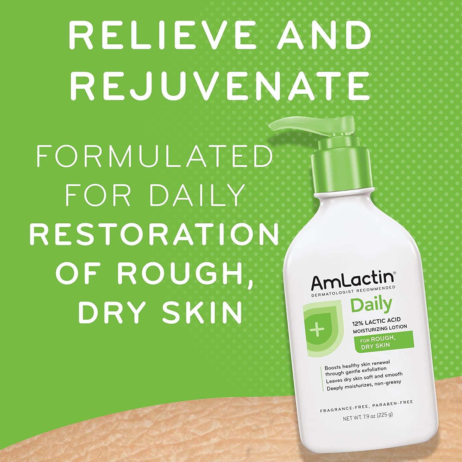 Amlactin Daily 12% Lactic Acid Moisturizing Lotion - Fragrance-Free 7.9 ...