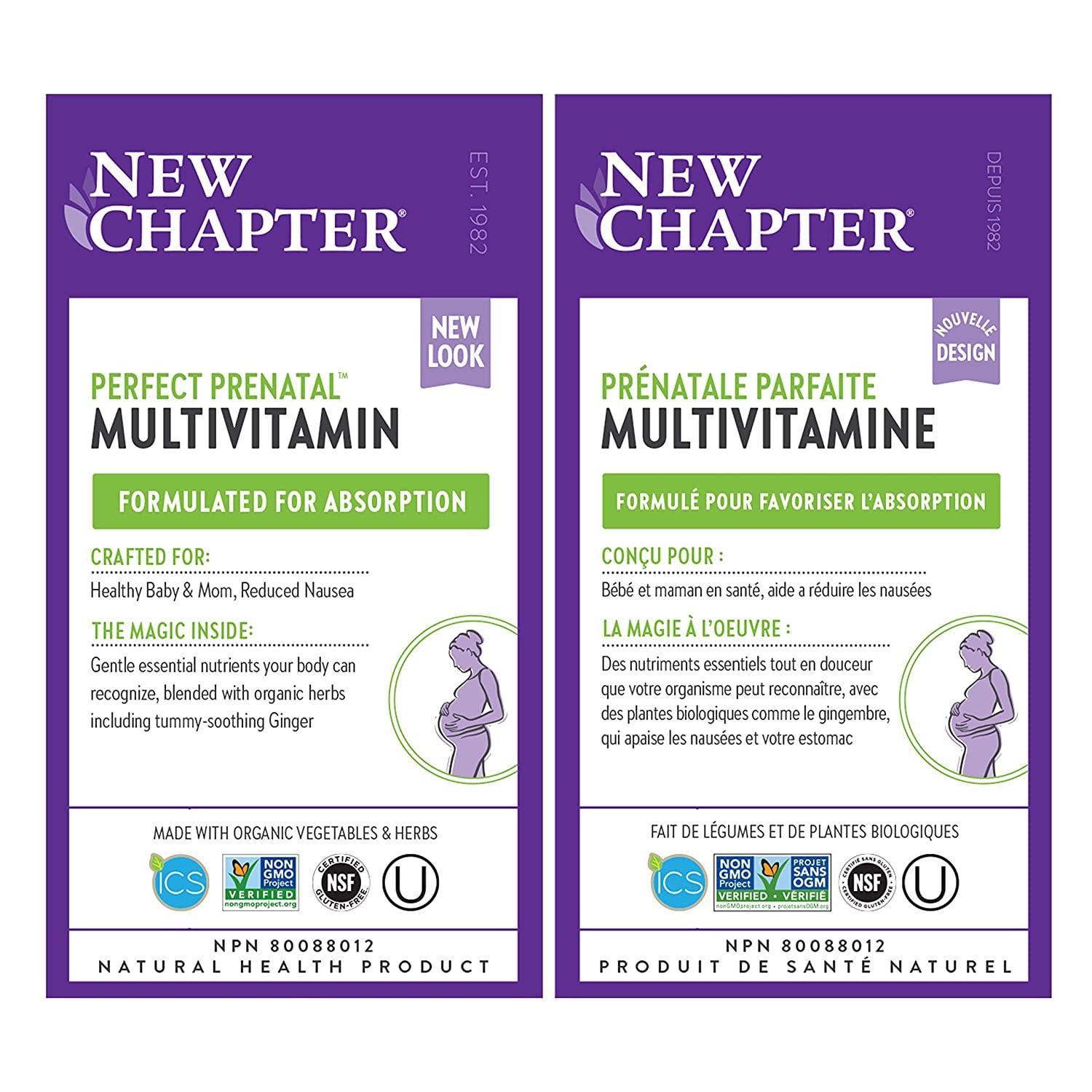 New Chapter Perfect Prenatal Multivitamin - 96 Organic Vegetarian ...