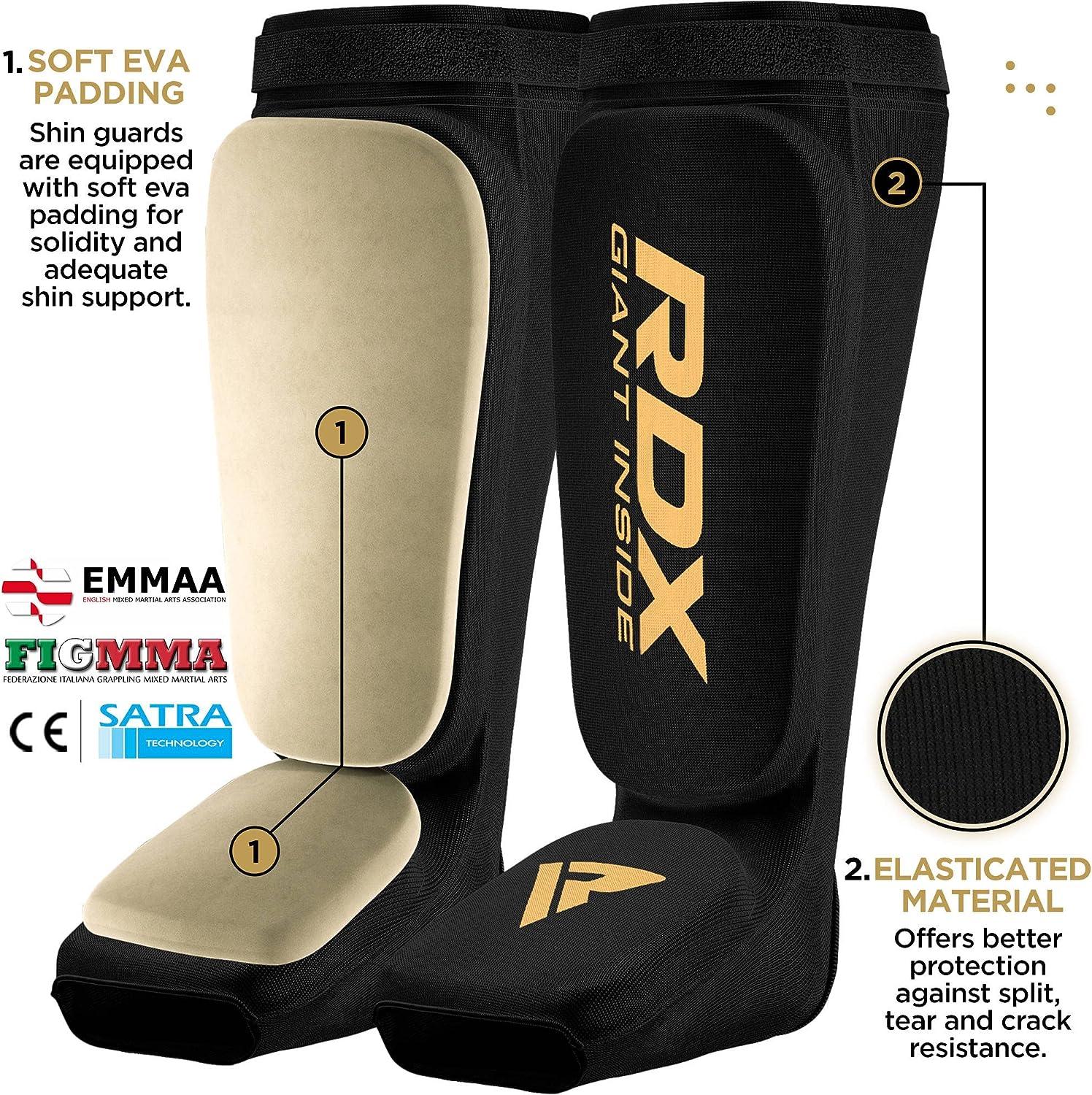 RDX Shin Guards Kickboxing Muay Thai | SATRA Approved MMA Leg Instep ...