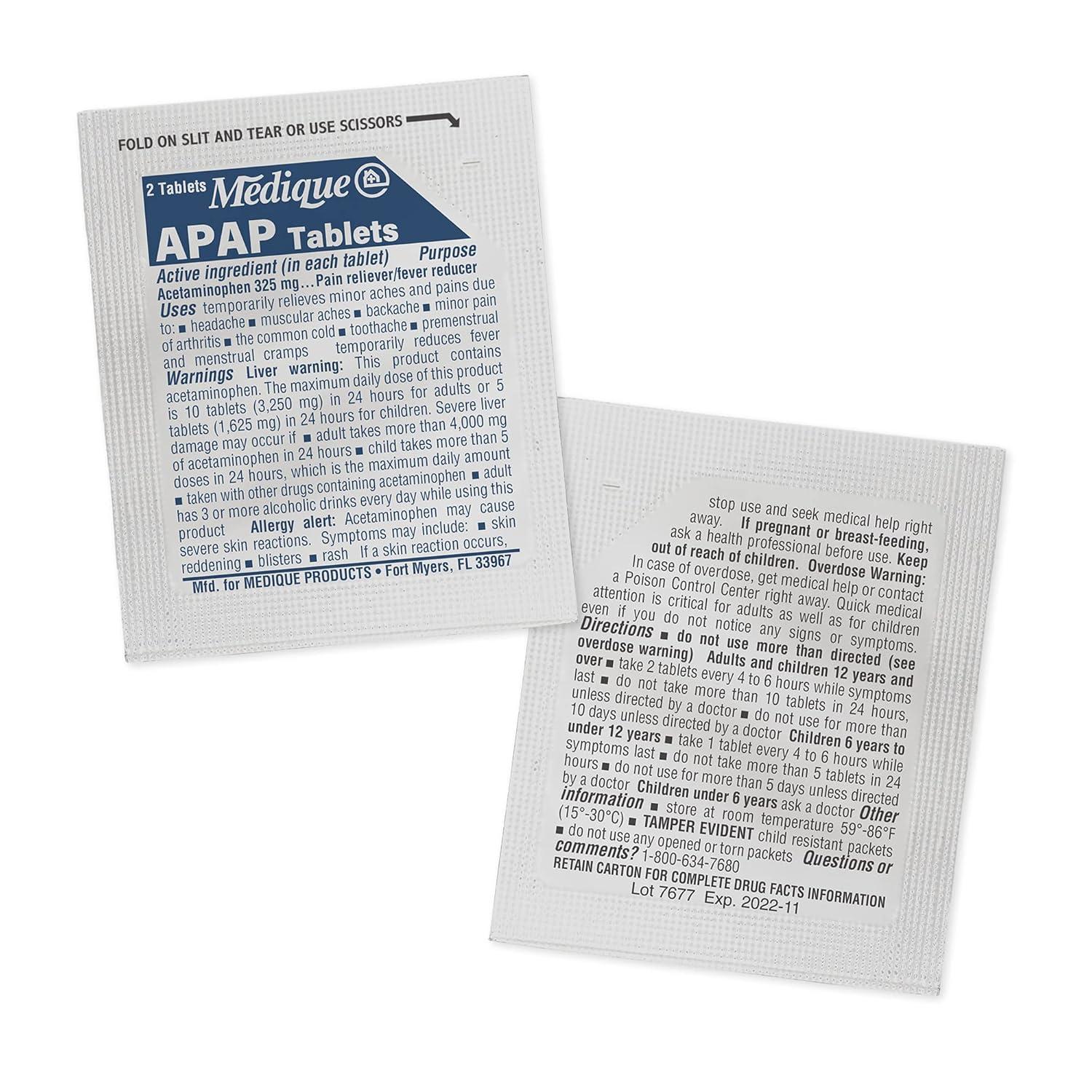 Medique Home 70333 APAP Non-Aspirin Tablets - 100 Count (Pack of 2 ...