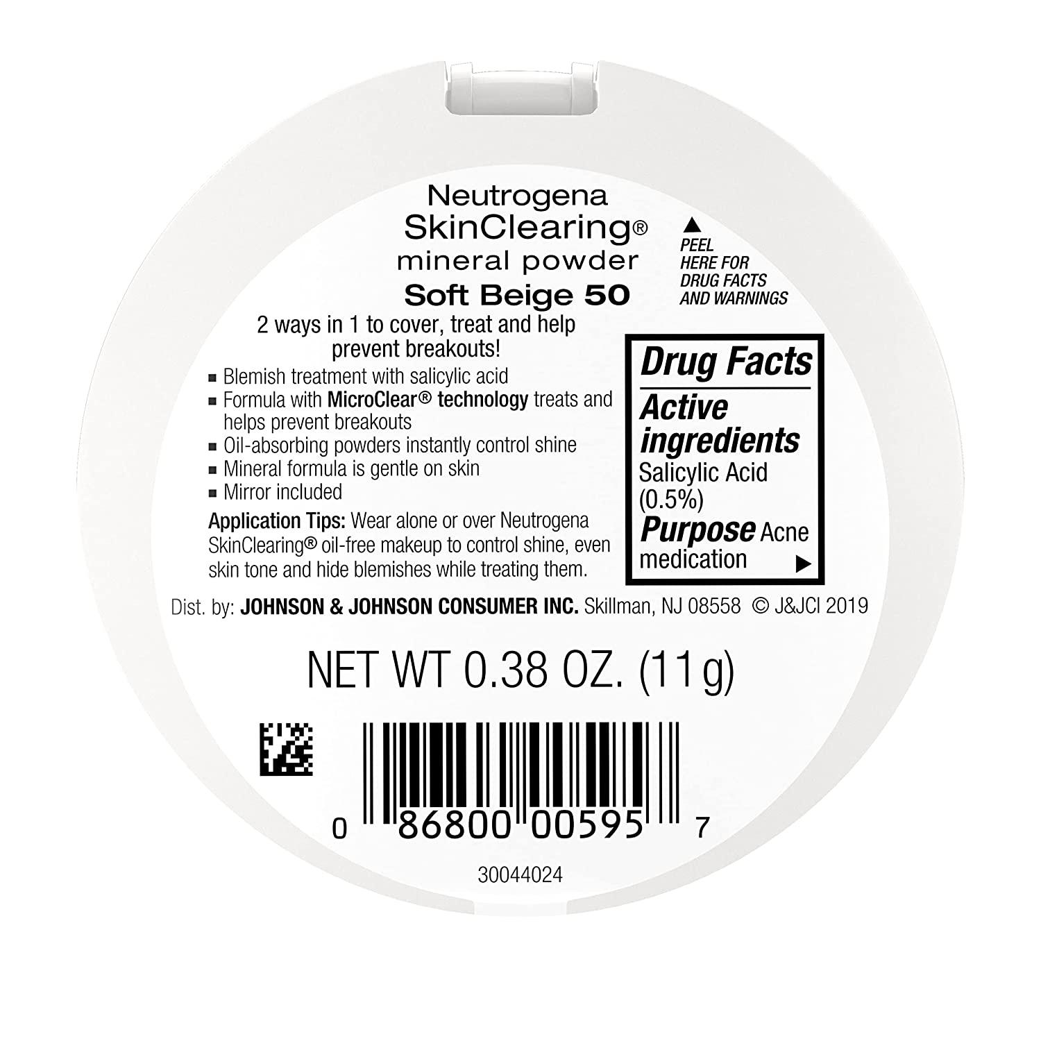 Neutrogena SkinClearing Mineral Acne-Concealing Pressed Powder Compact ...