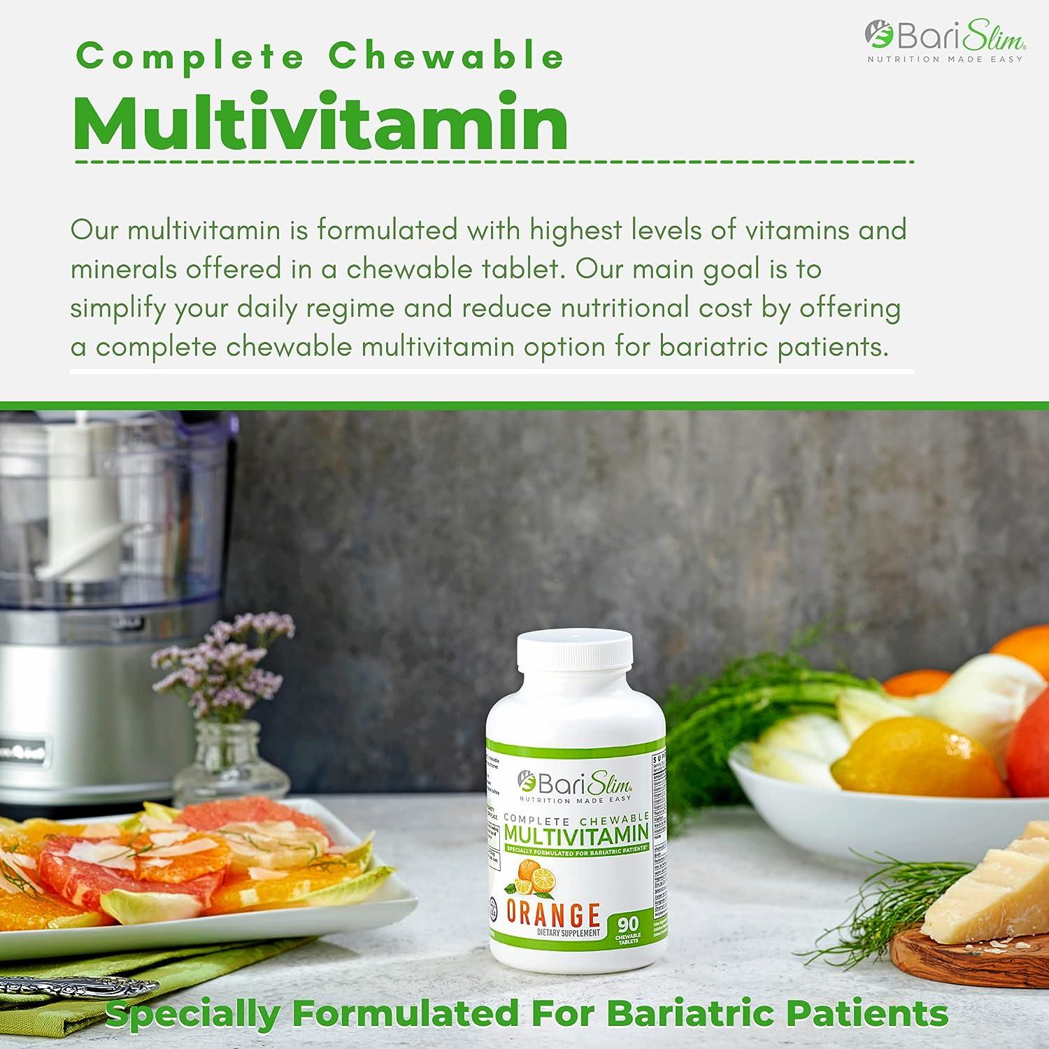 BariSlim Complete Chewable Bariatric Multivitamin Tablets - 45mg Iron ...